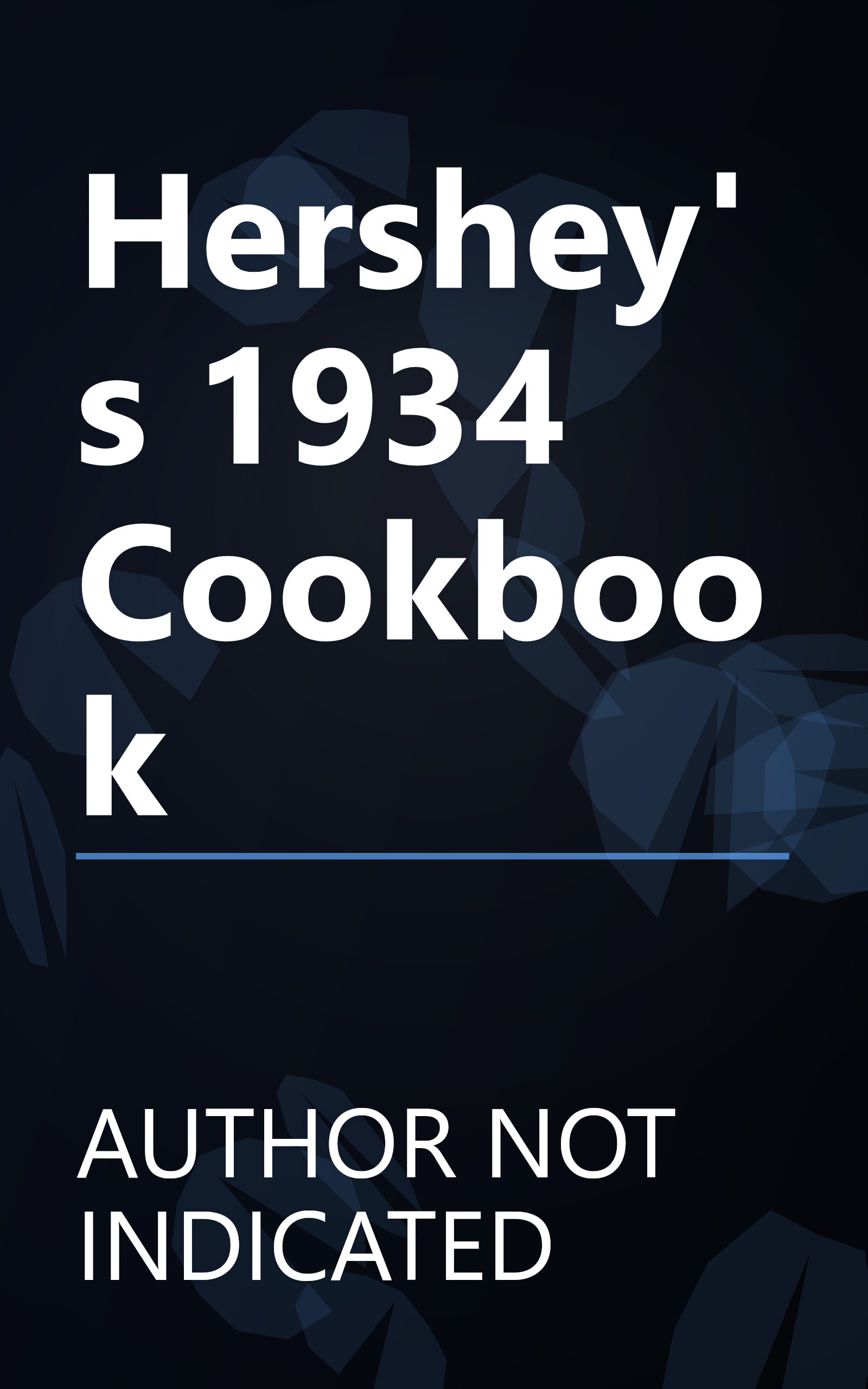 Hershey's 1934 Cookbook book cover