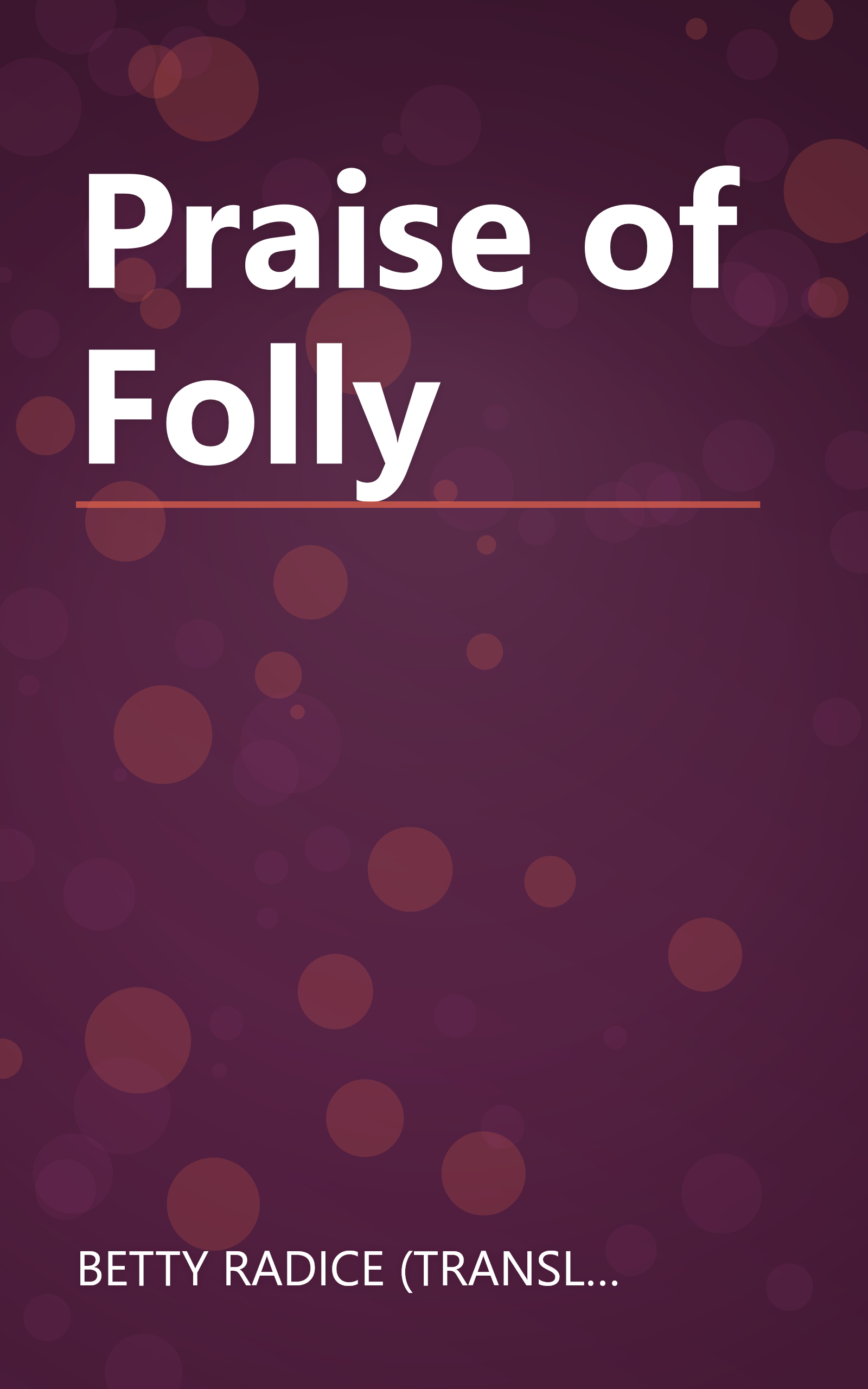 Praise of Folly book cover