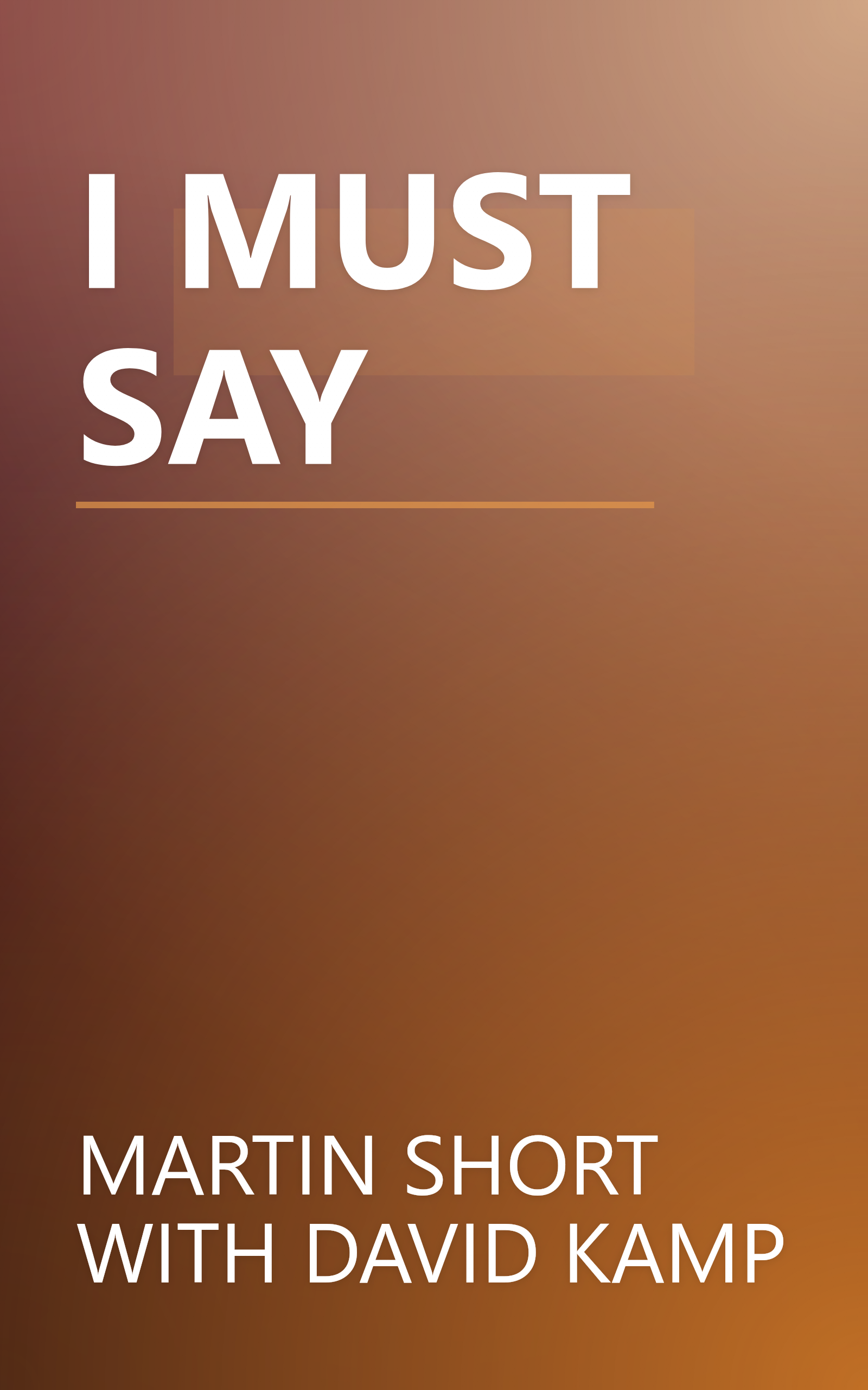 I MUST SAY book cover