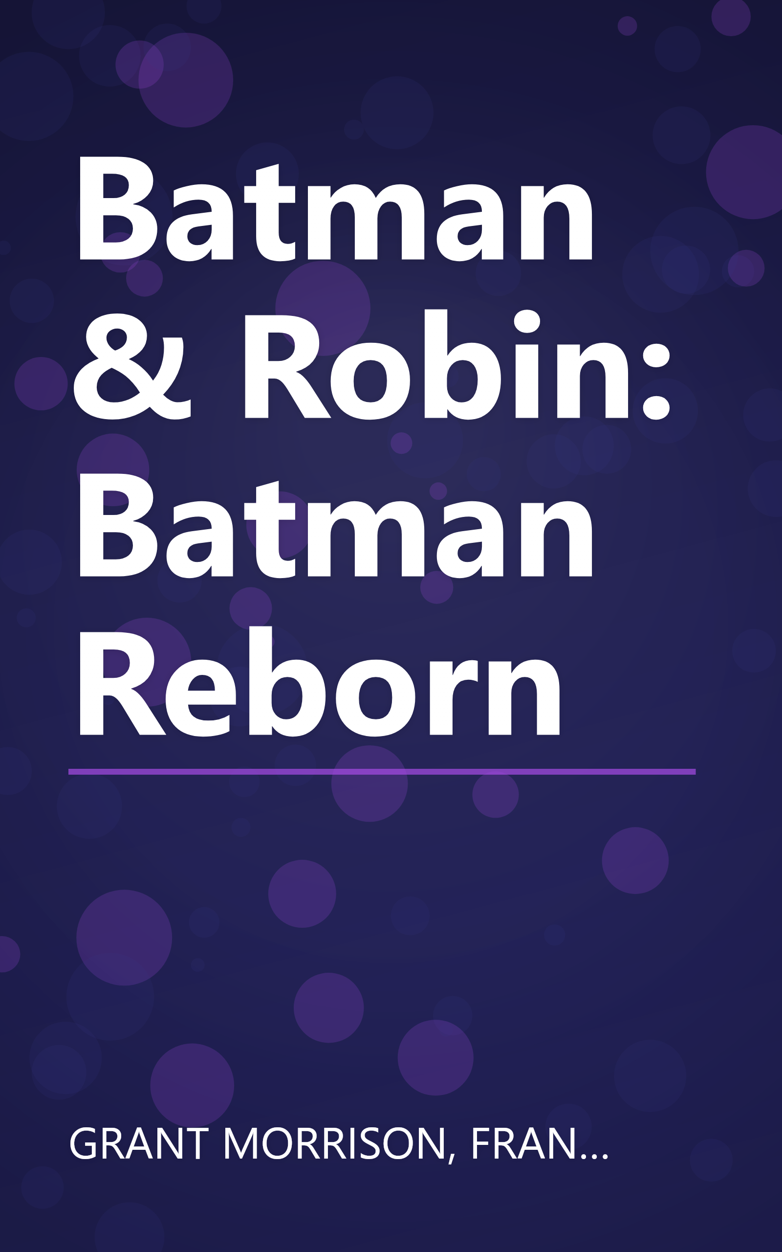 Batman & Robin: Batman Reborn book cover