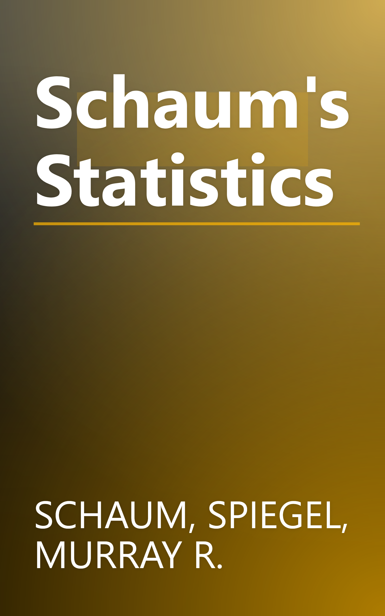 Schaum's Statistics book cover