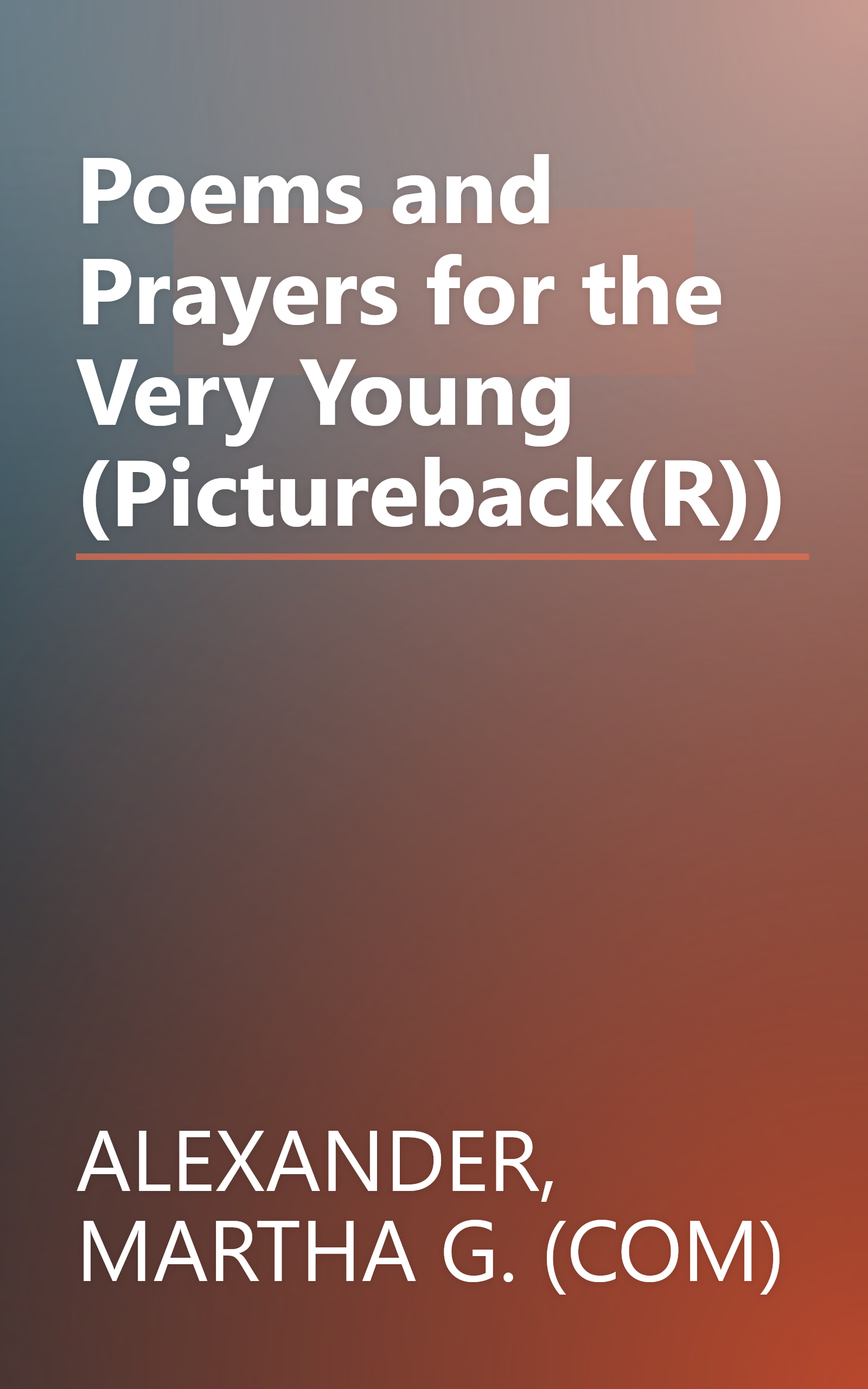 Poems and Prayers for the Very Young (Pictureback(R)) book cover