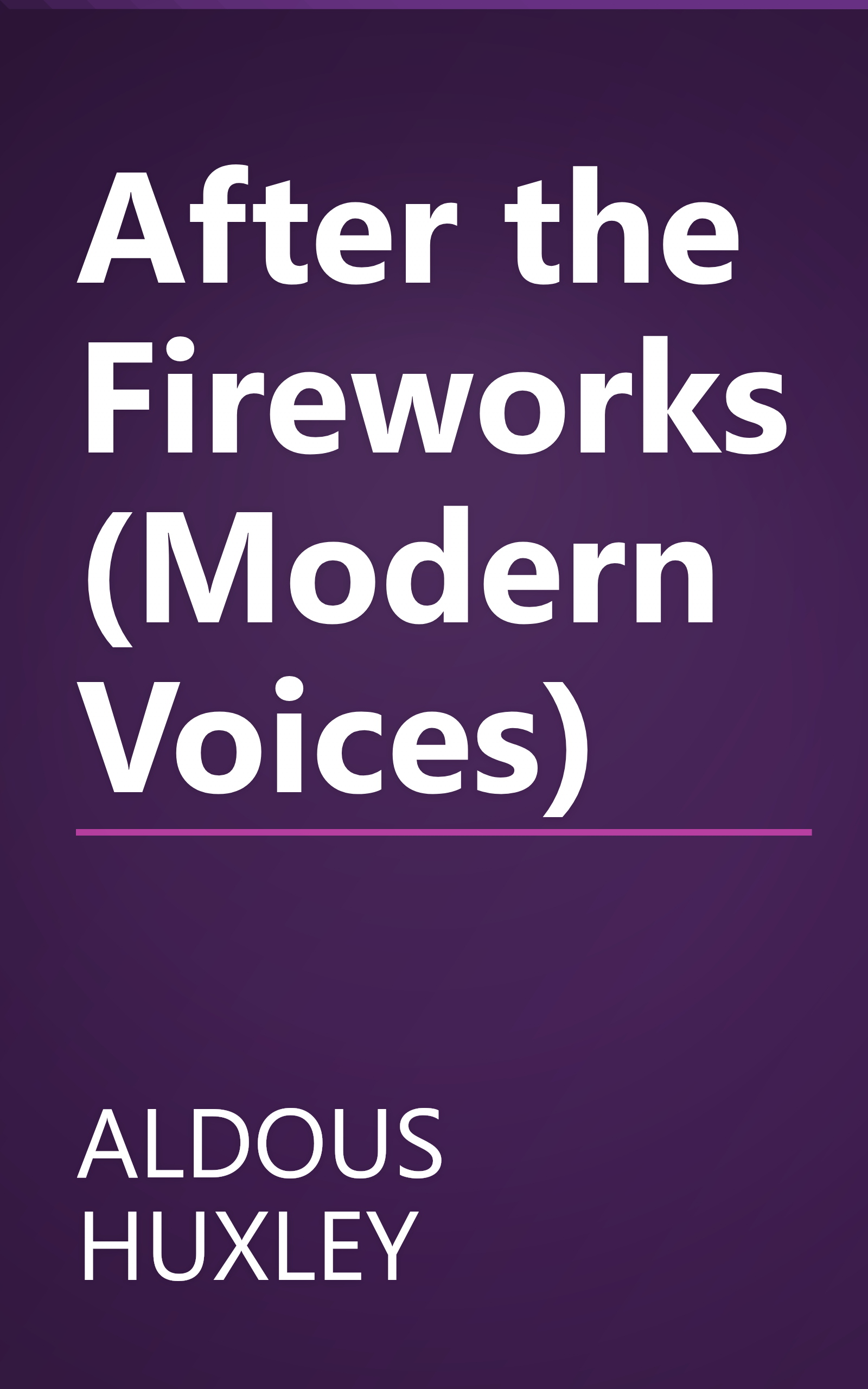 After the Fireworks (Modern Voices) book cover