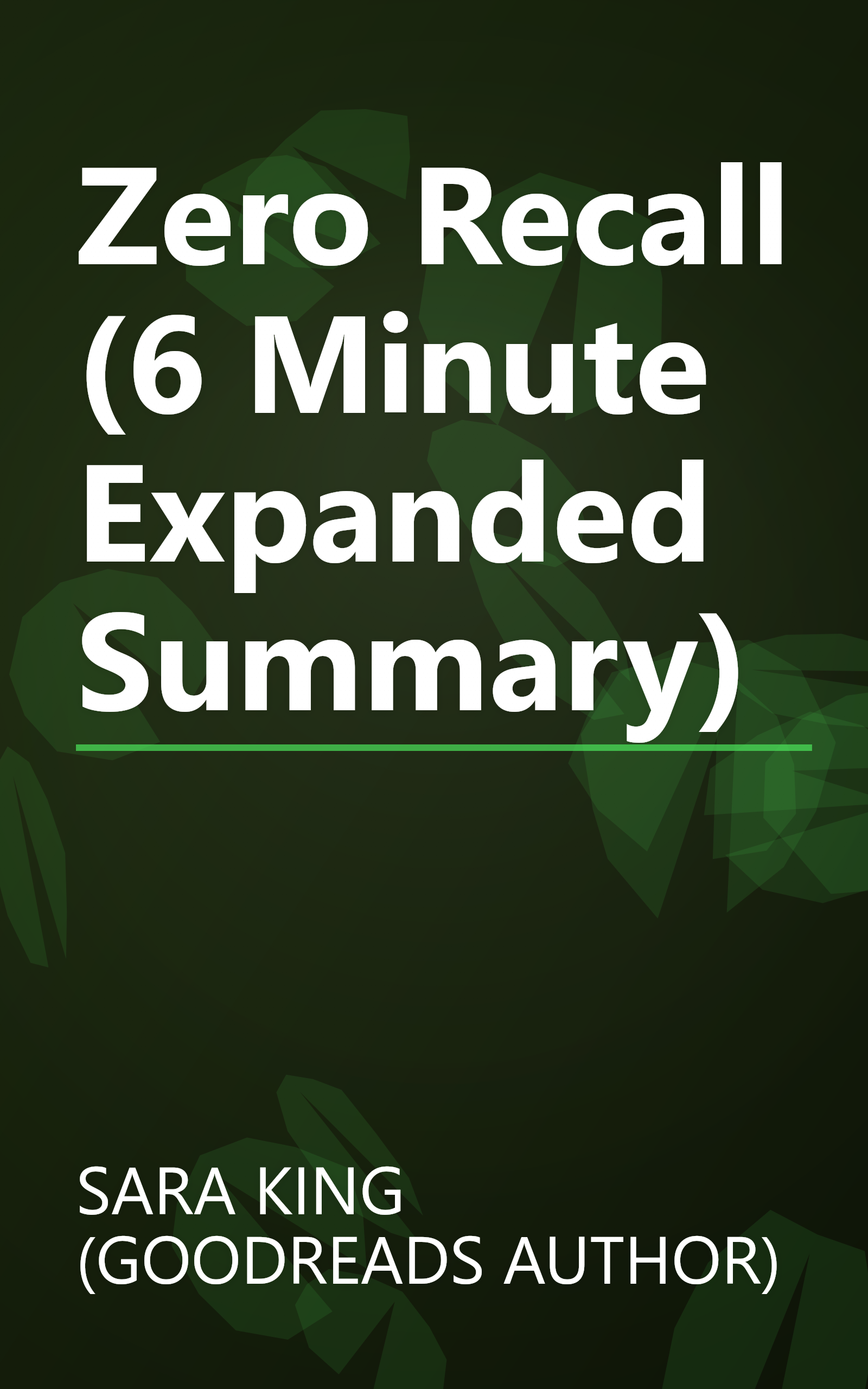 Zero Recall (6 Minute   Expanded Summary) book cover