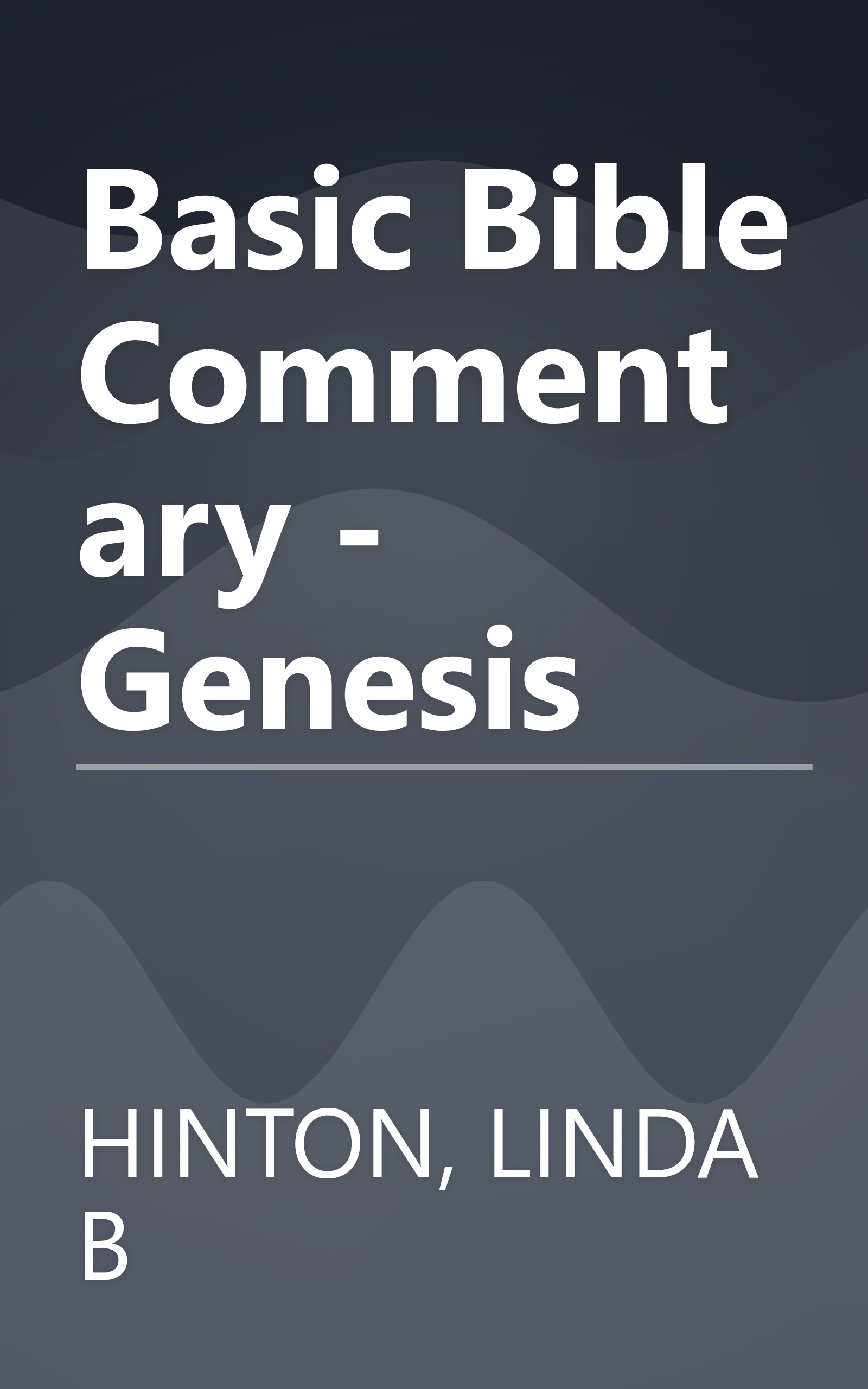 Basic Bible Commentary - Genesis book cover