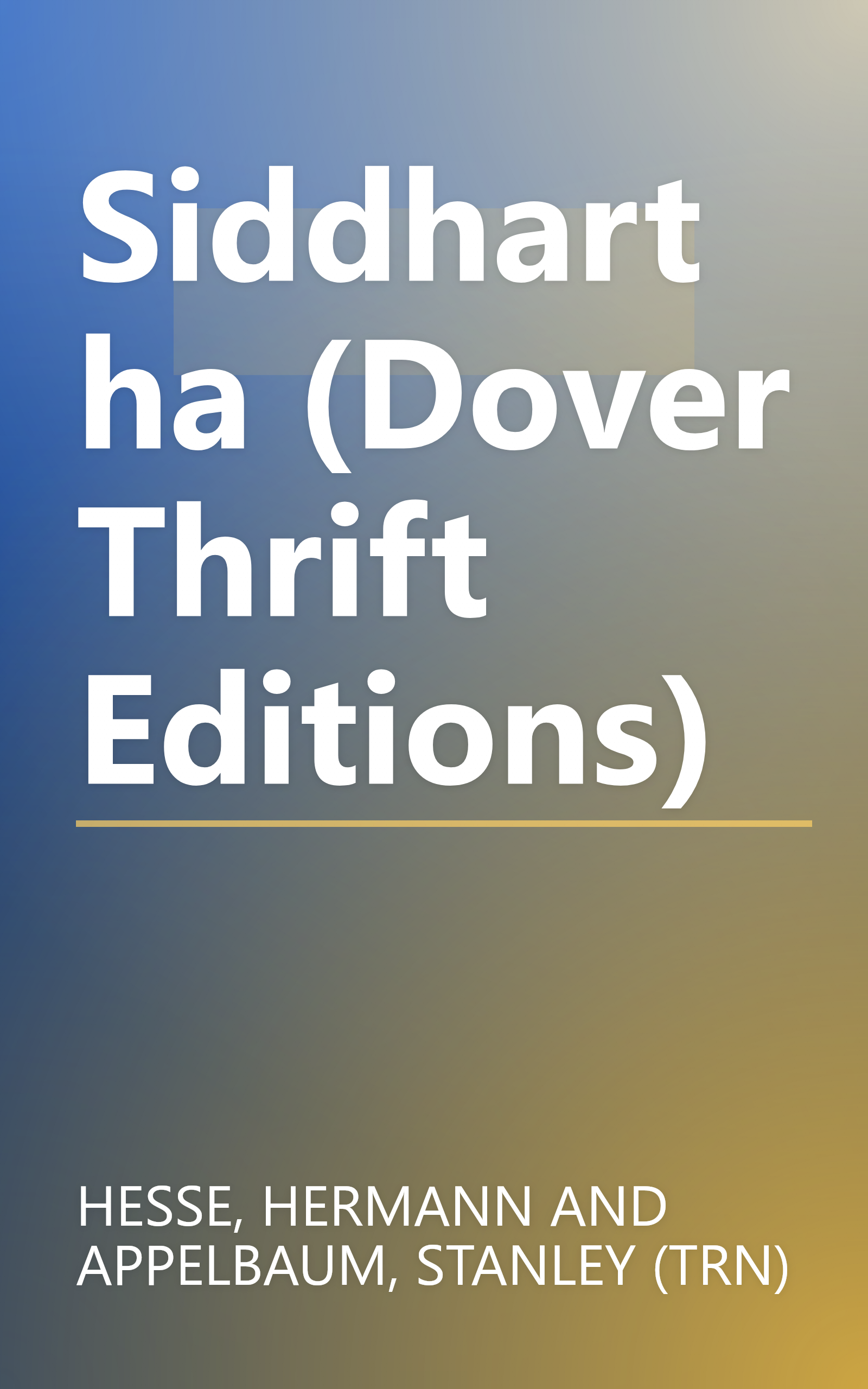 Siddhartha (Dover Thrift Editions) book cover