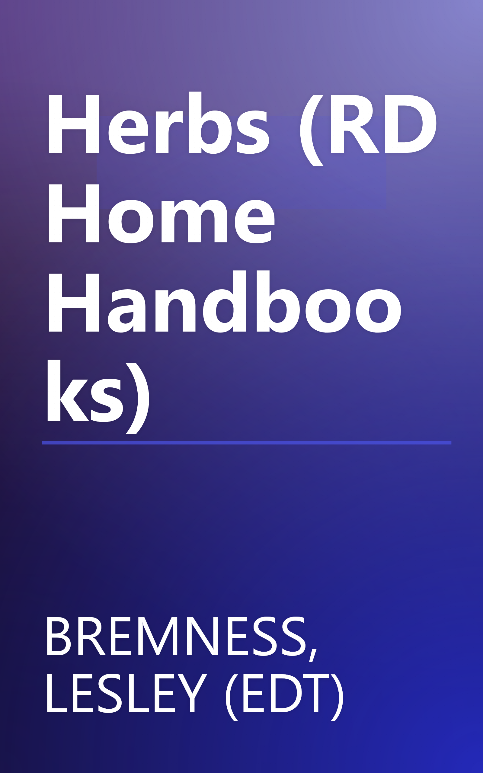 Herbs (RD Home Handbooks) book cover