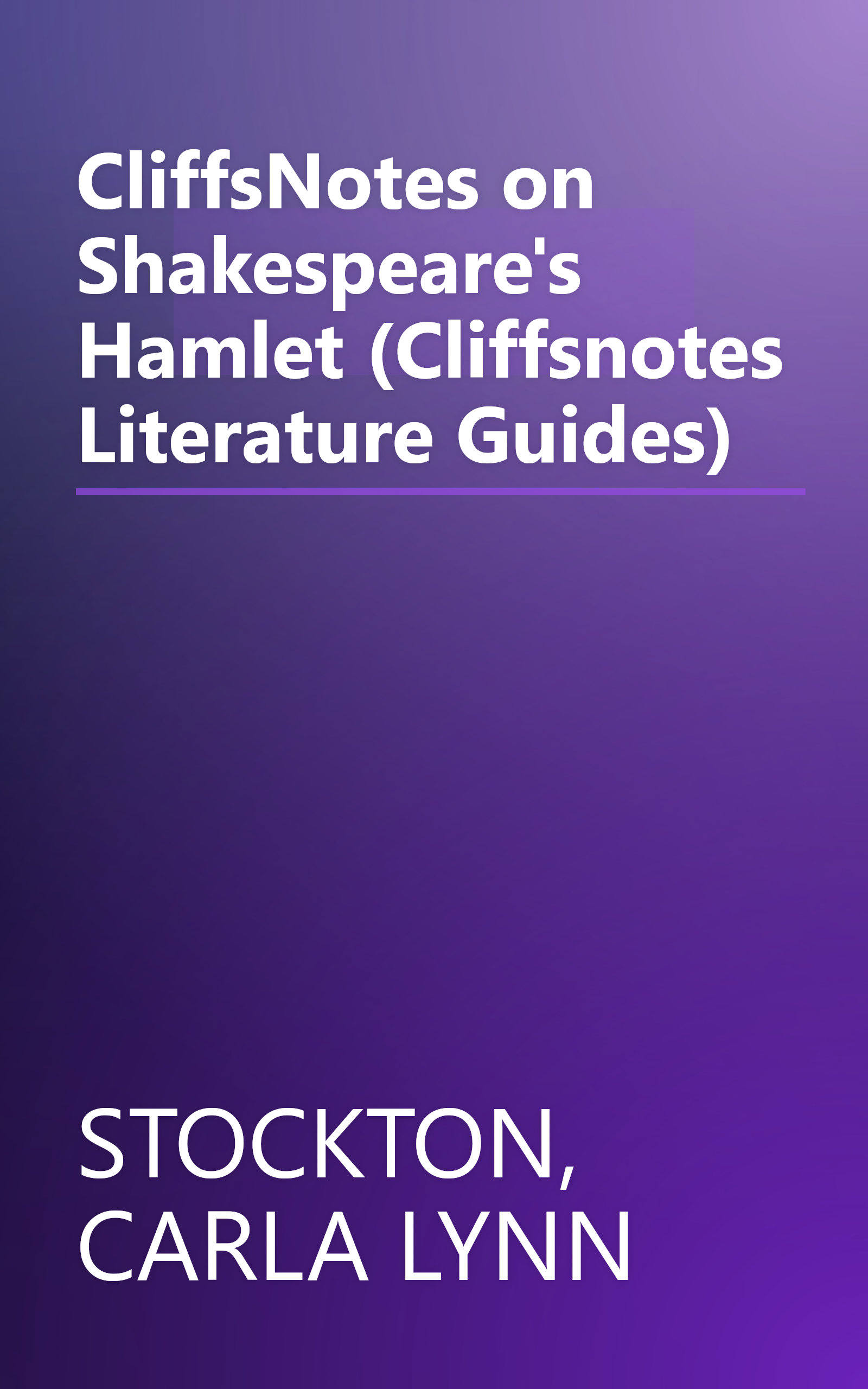 CliffsNotes on Shakespeare's Hamlet (Cliffsnotes Literature Guides) book cover