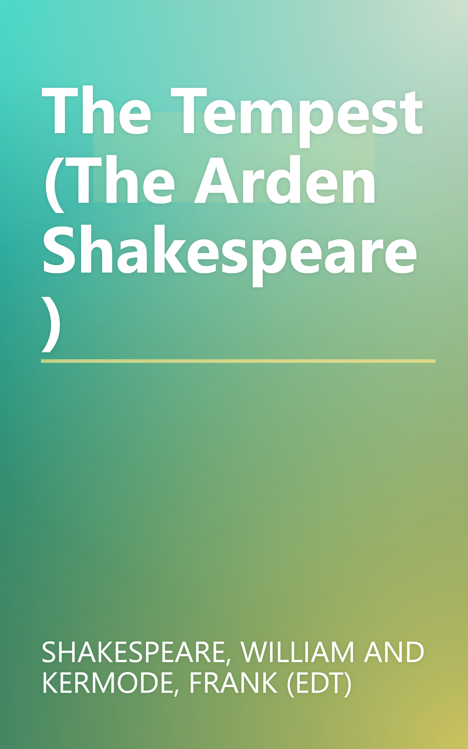 The Tempest (The Arden Shakespeare) book cover