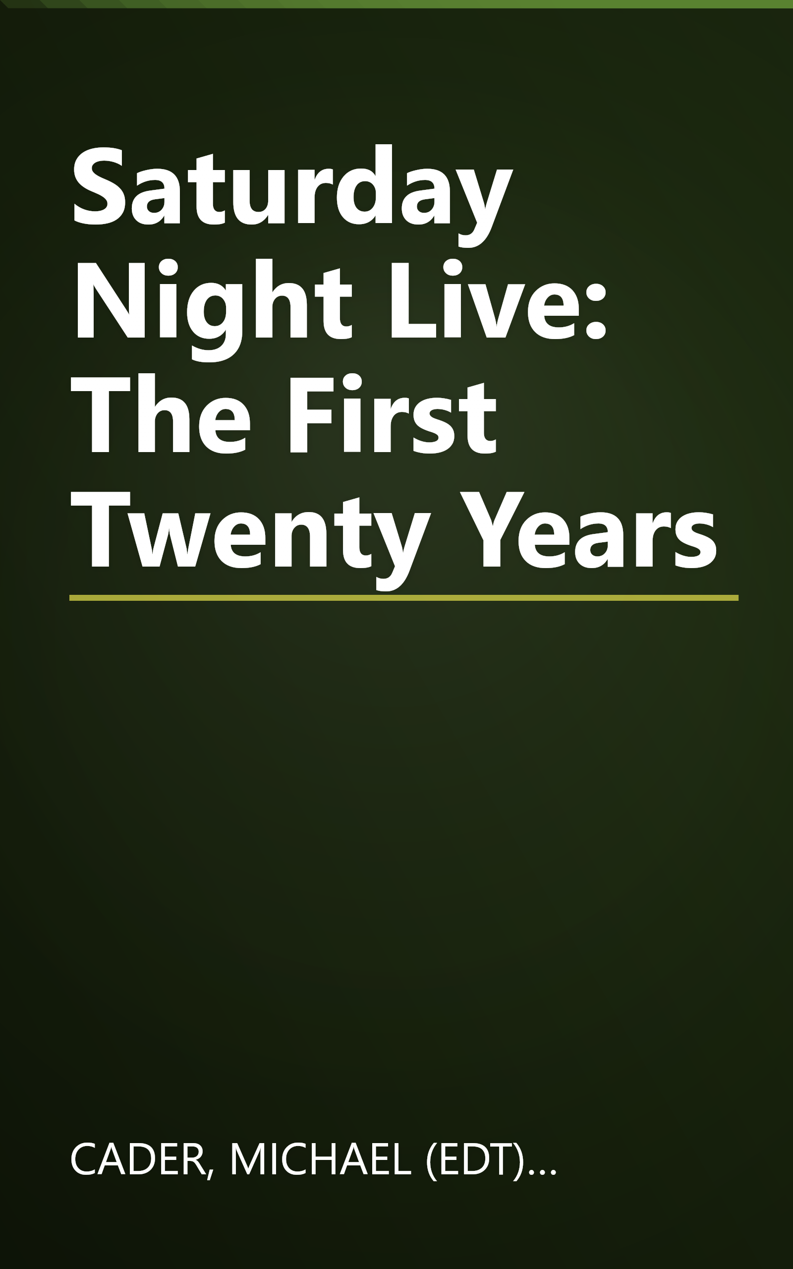 Saturday Night Live: The First Twenty Years book cover