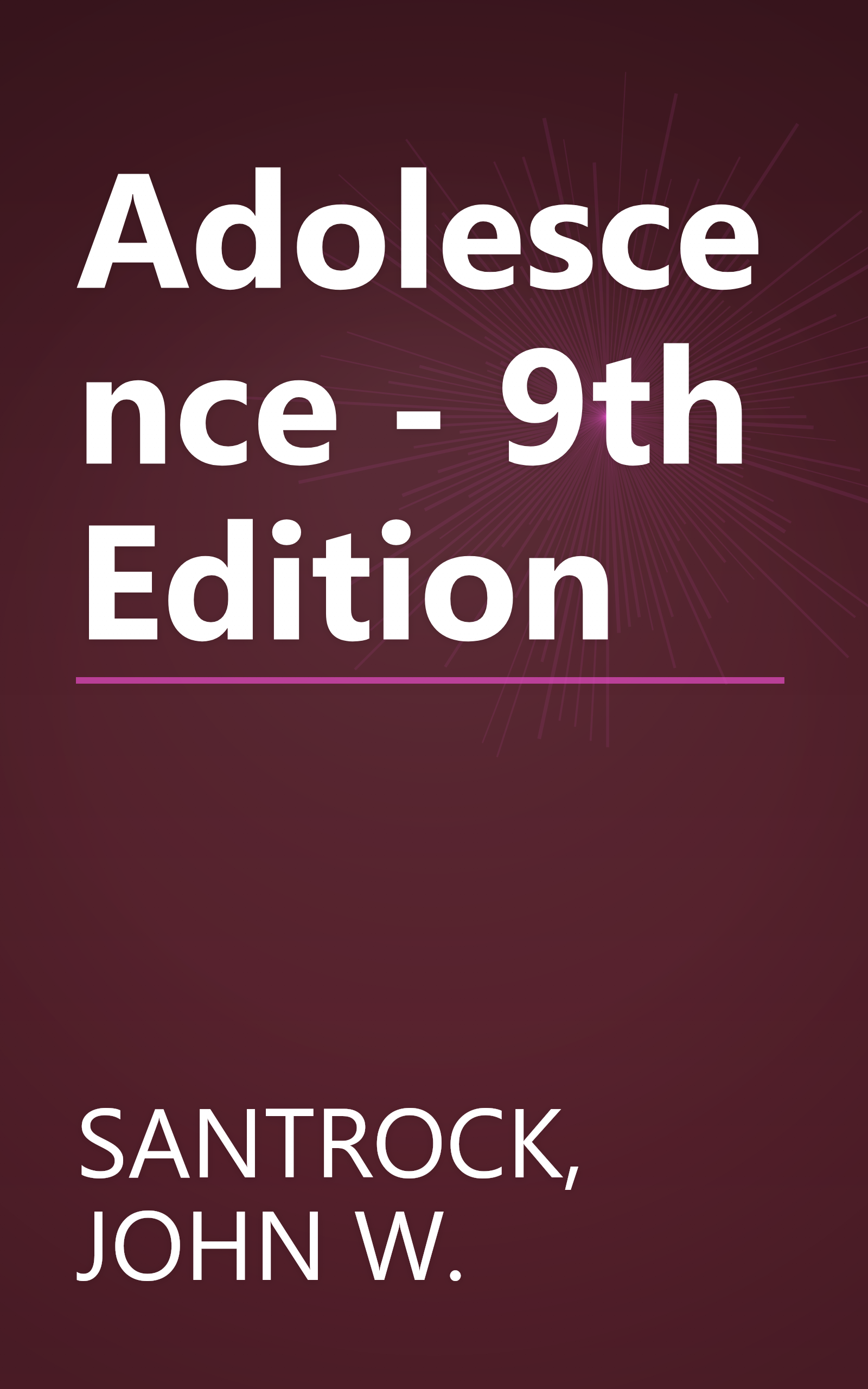 Adolescence - 9th Edition book cover