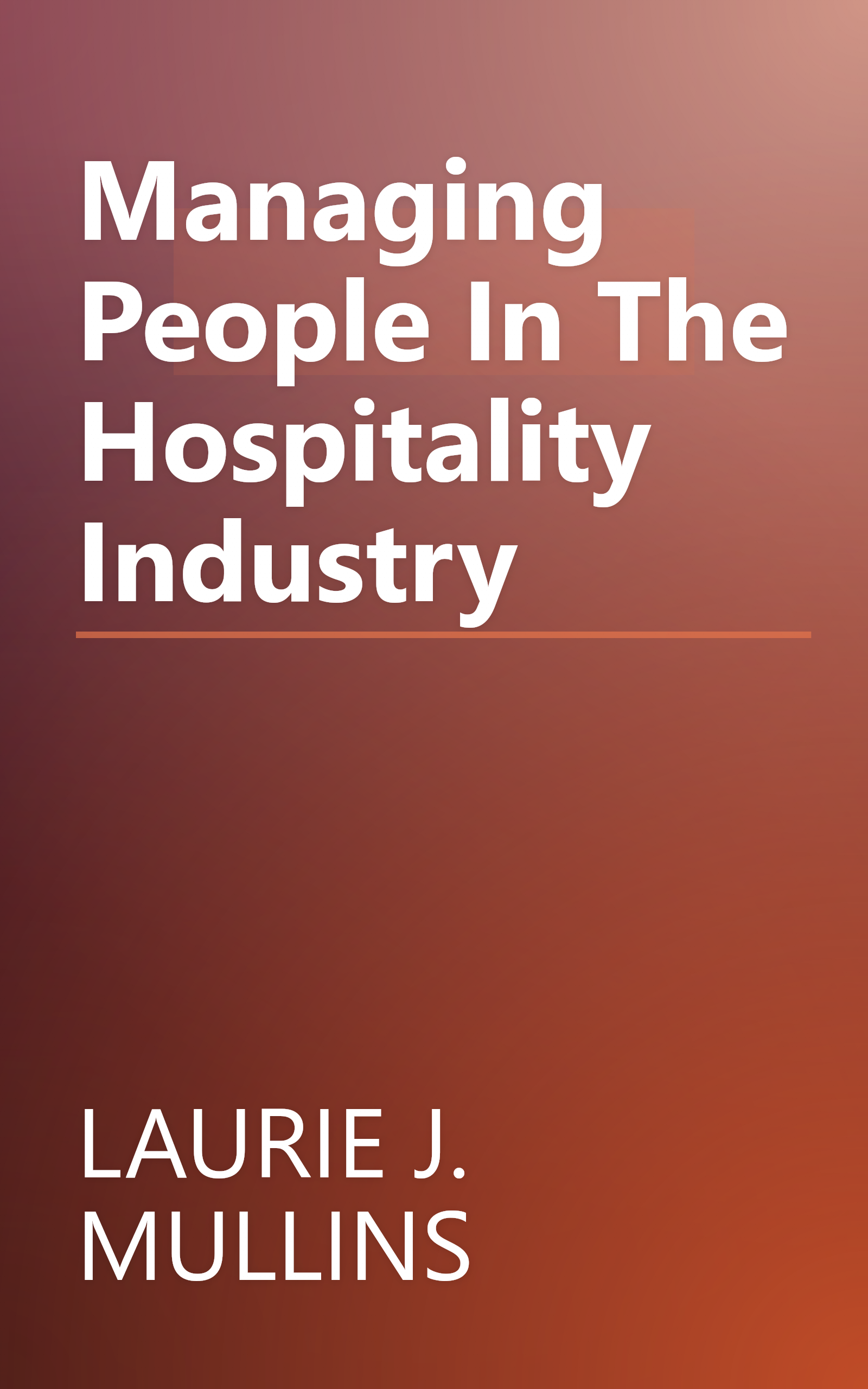 Managing People In The Hospitality Industry book cover