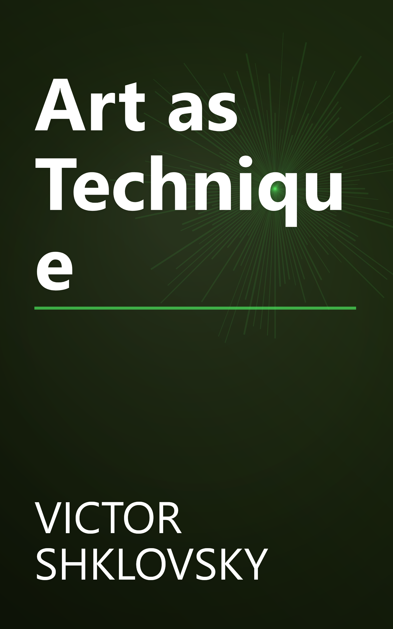 Art as Technique book cover