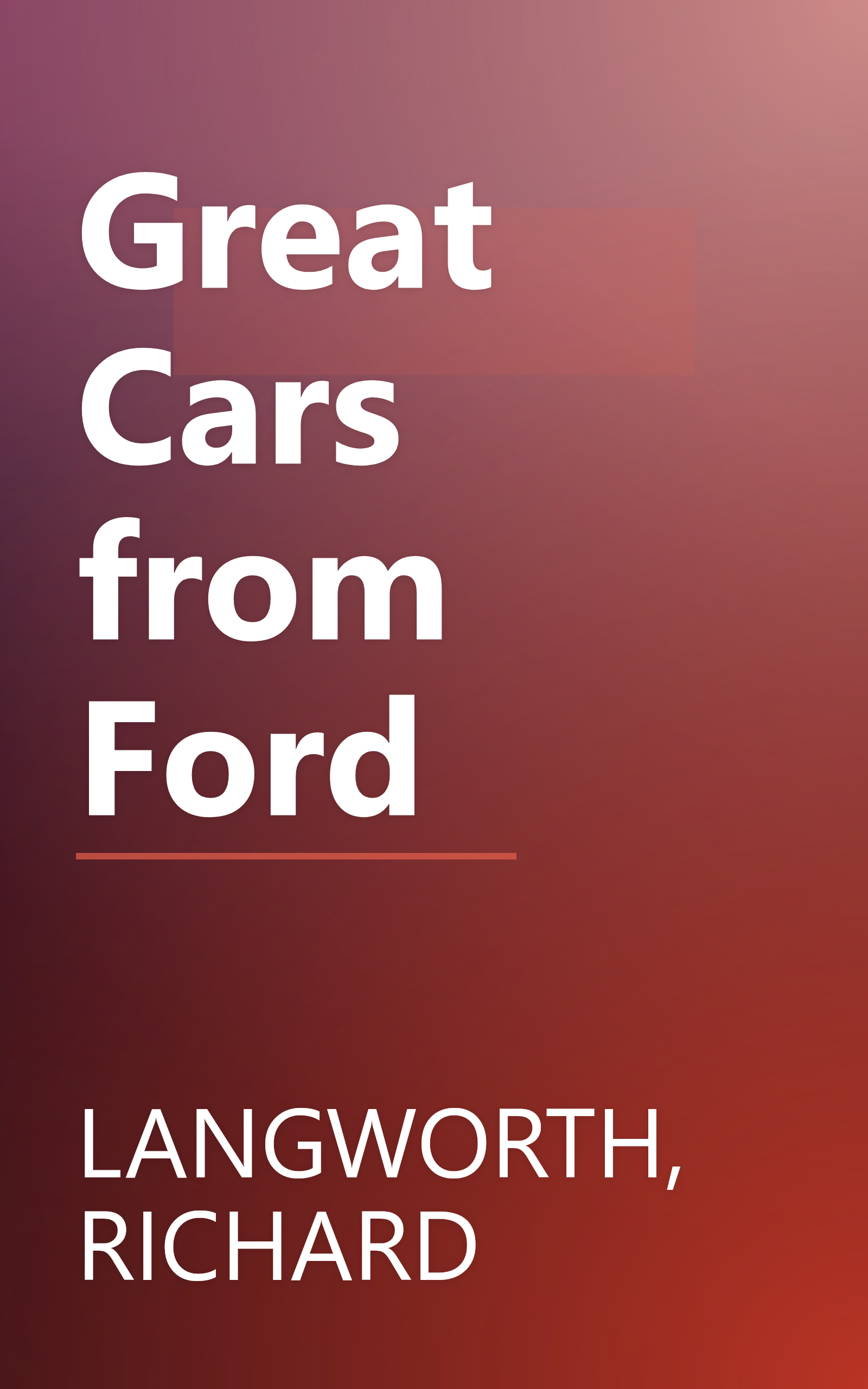 Great Cars from Ford book cover