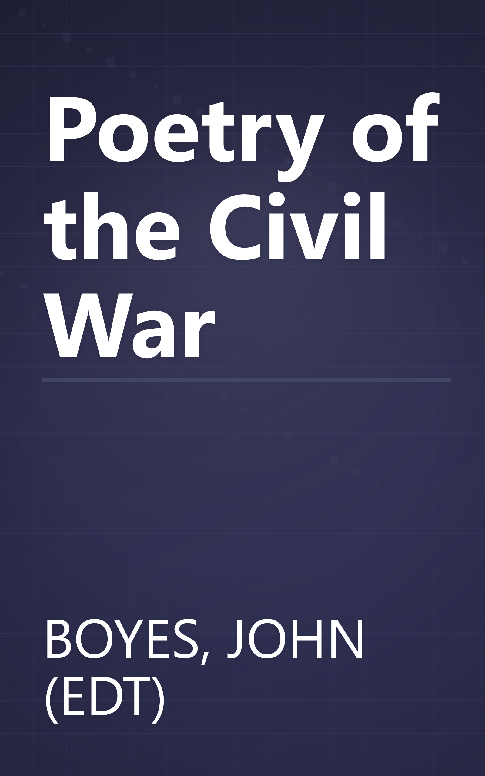 Poetry of the Civil War book cover