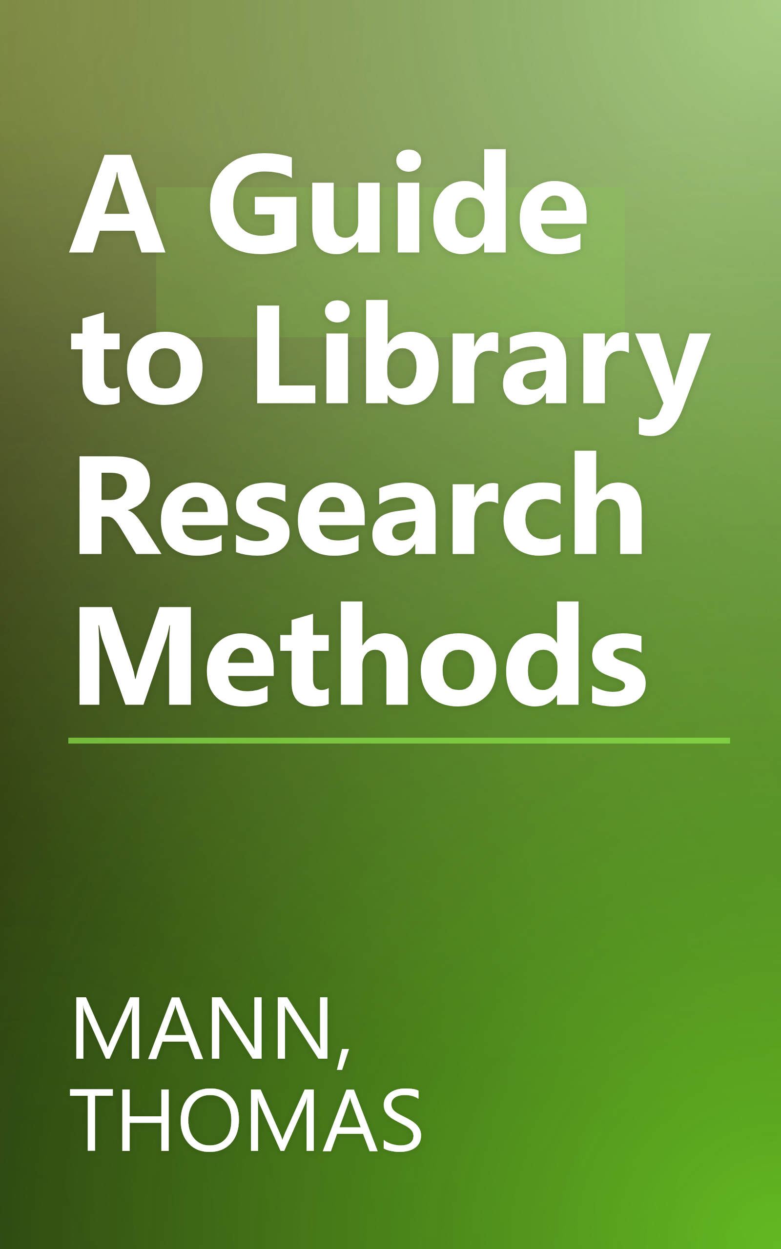 A Guide to Library Research Methods book cover