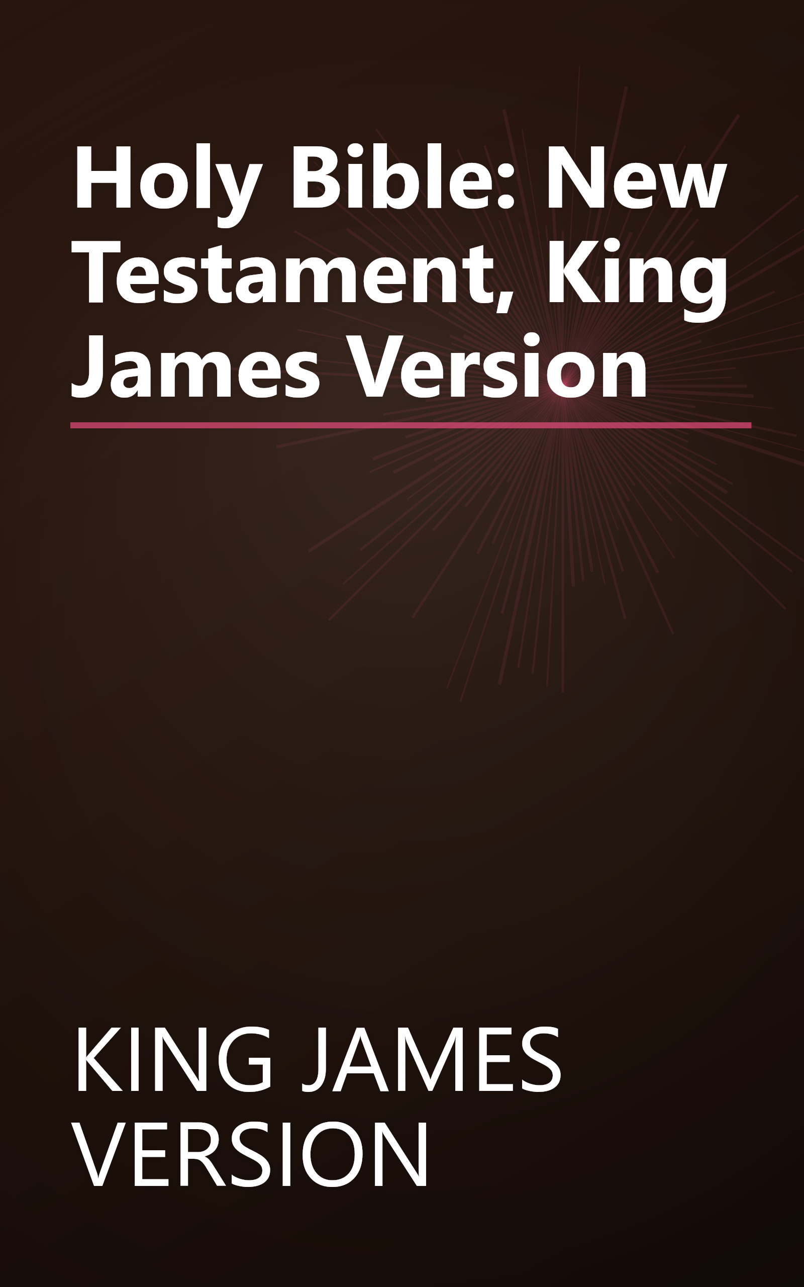 Holy Bible: New Testament, King James Version book cover