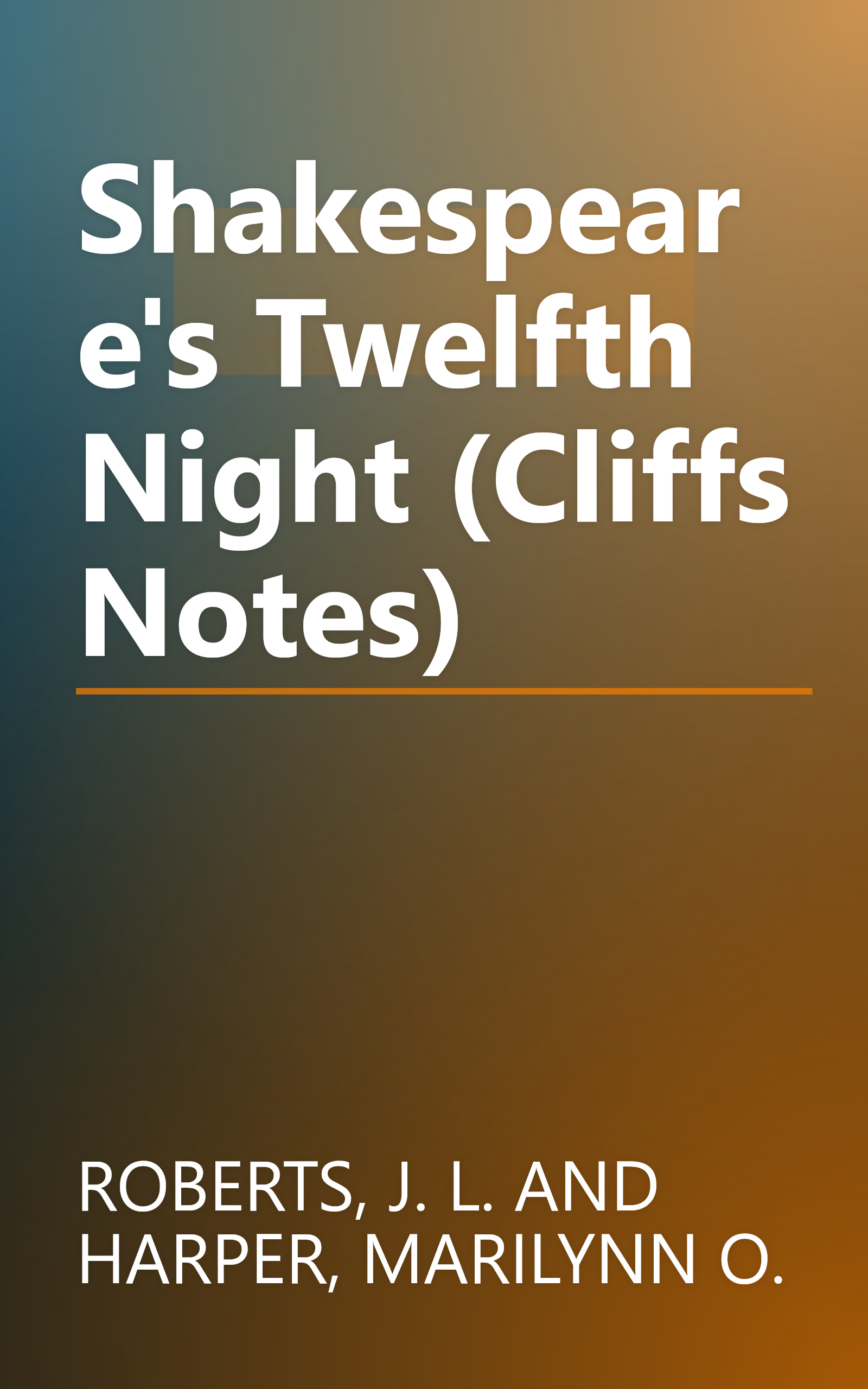 Shakespeare's Twelfth Night (Cliffs Notes) book cover