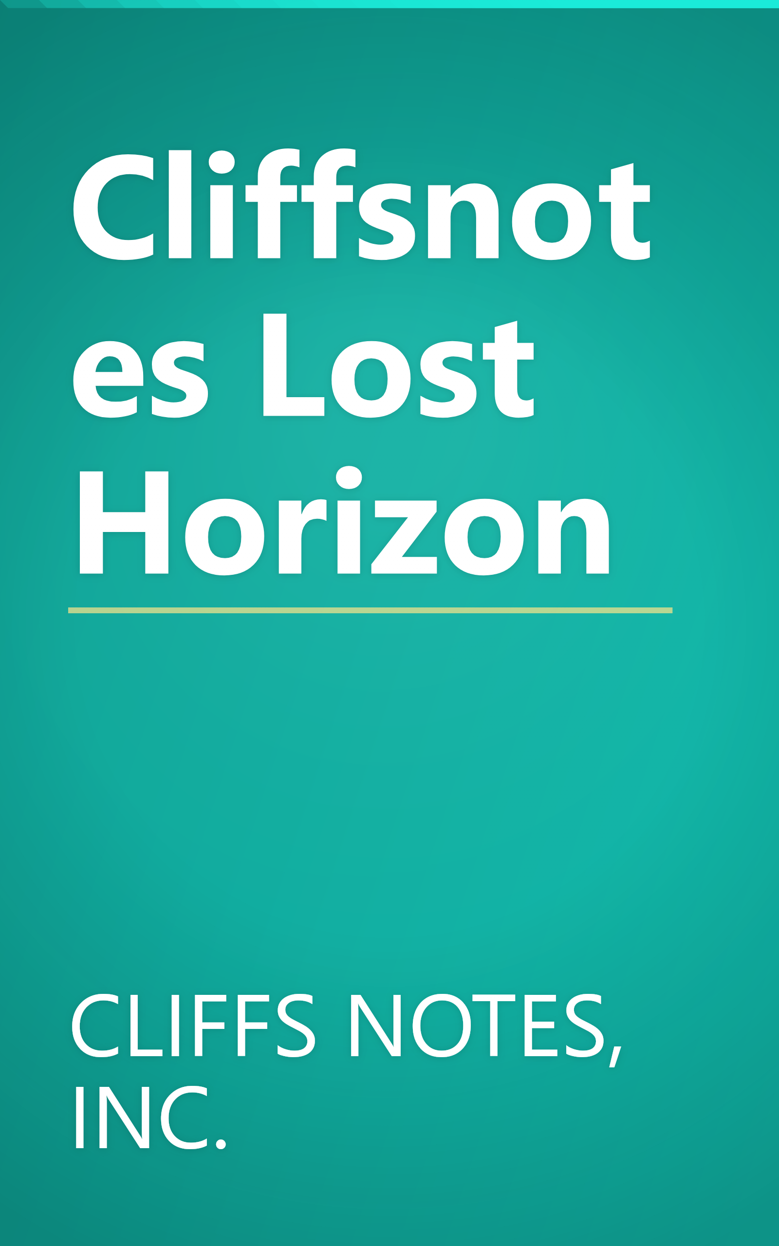 Cliffsnotes Lost Horizon book cover