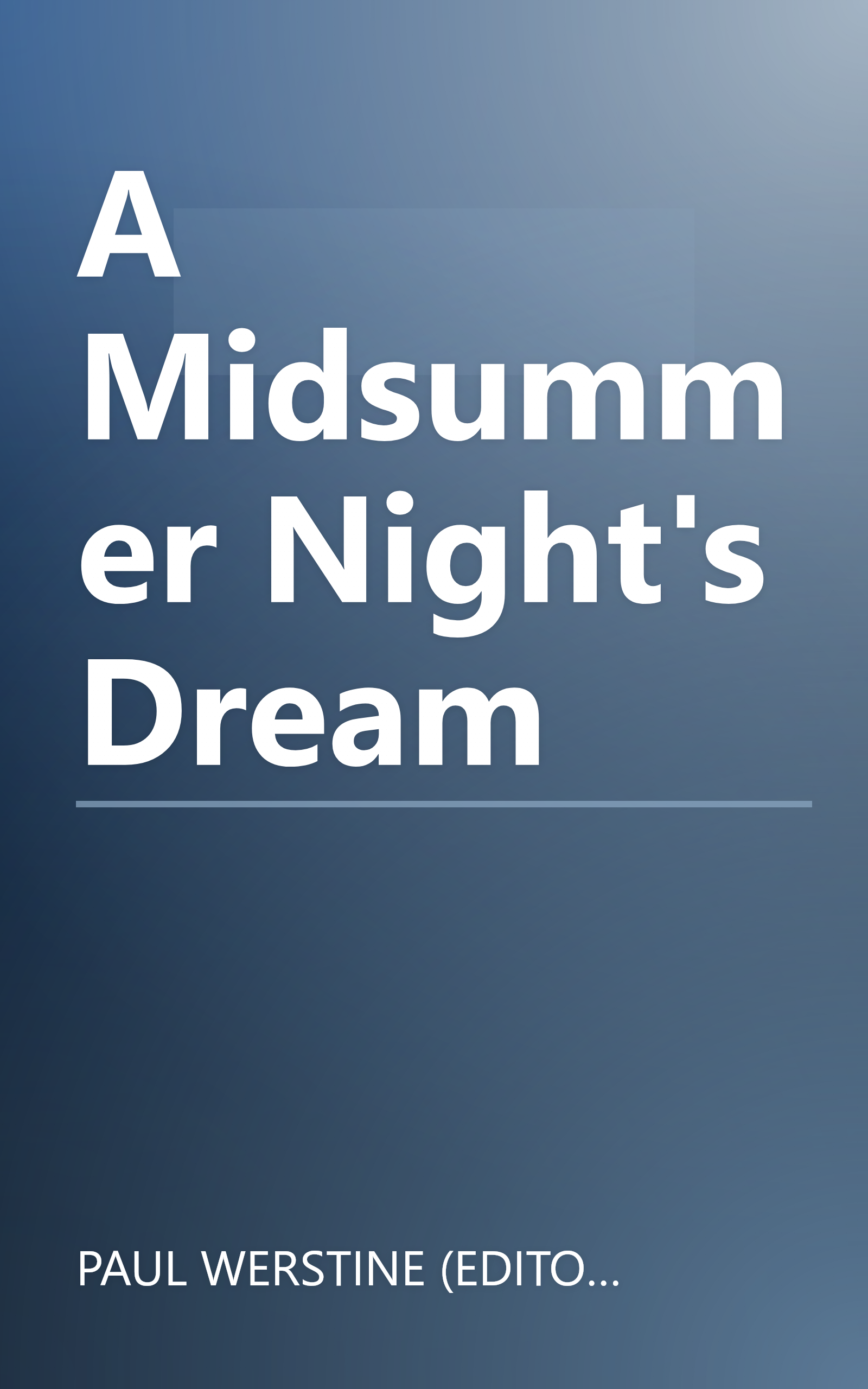 A Midsummer Night's Dream book cover