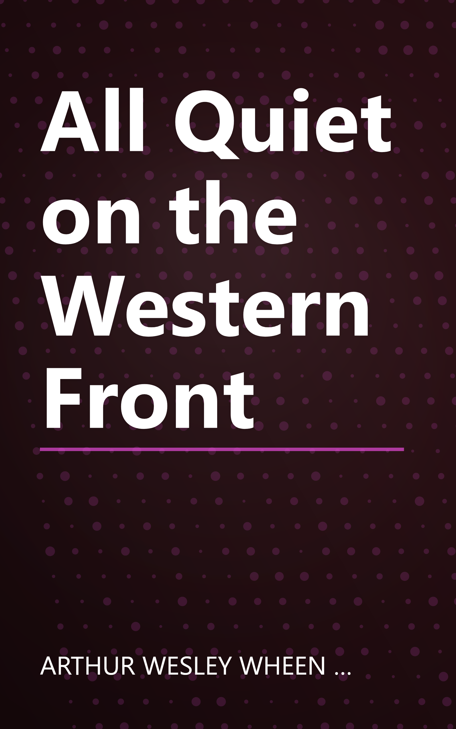 All Quiet on the Western Front book cover