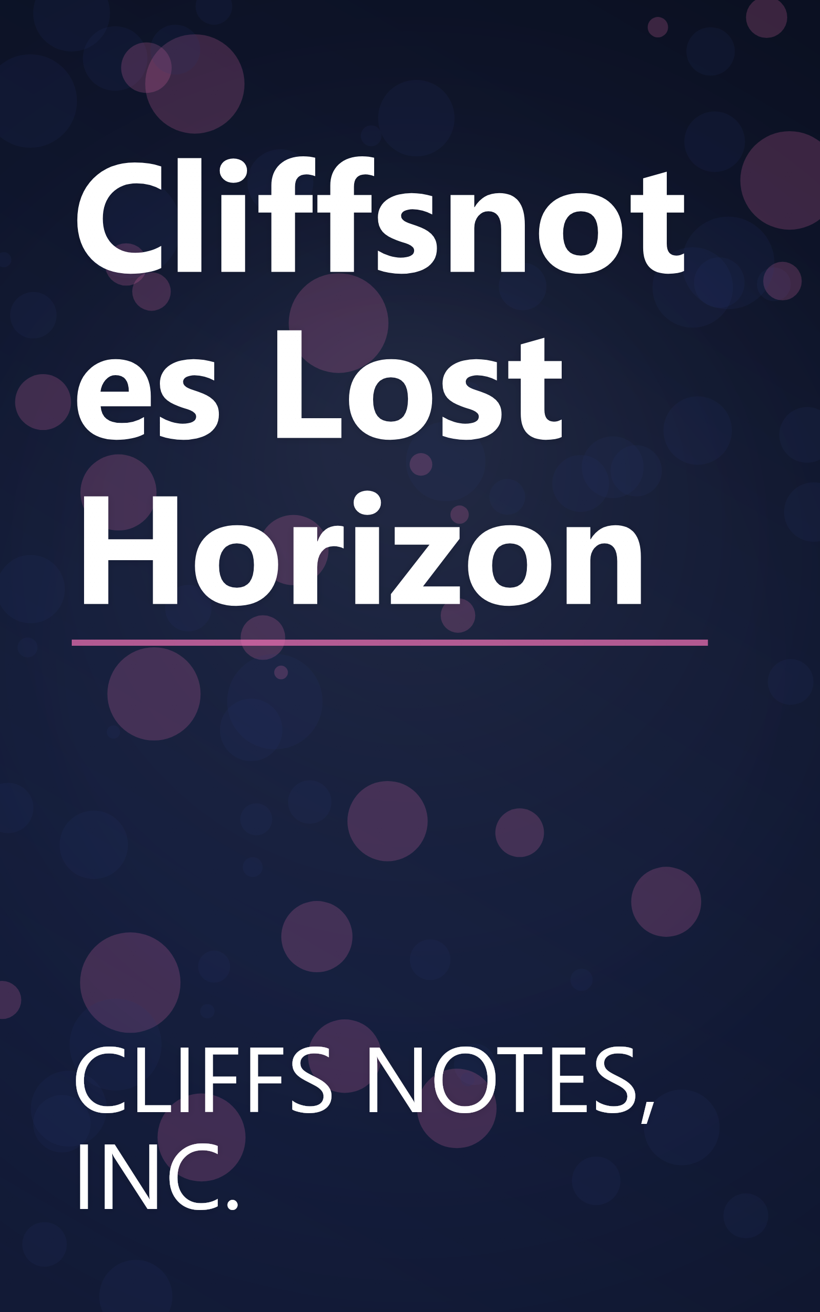 Cliffsnotes Lost Horizon book cover