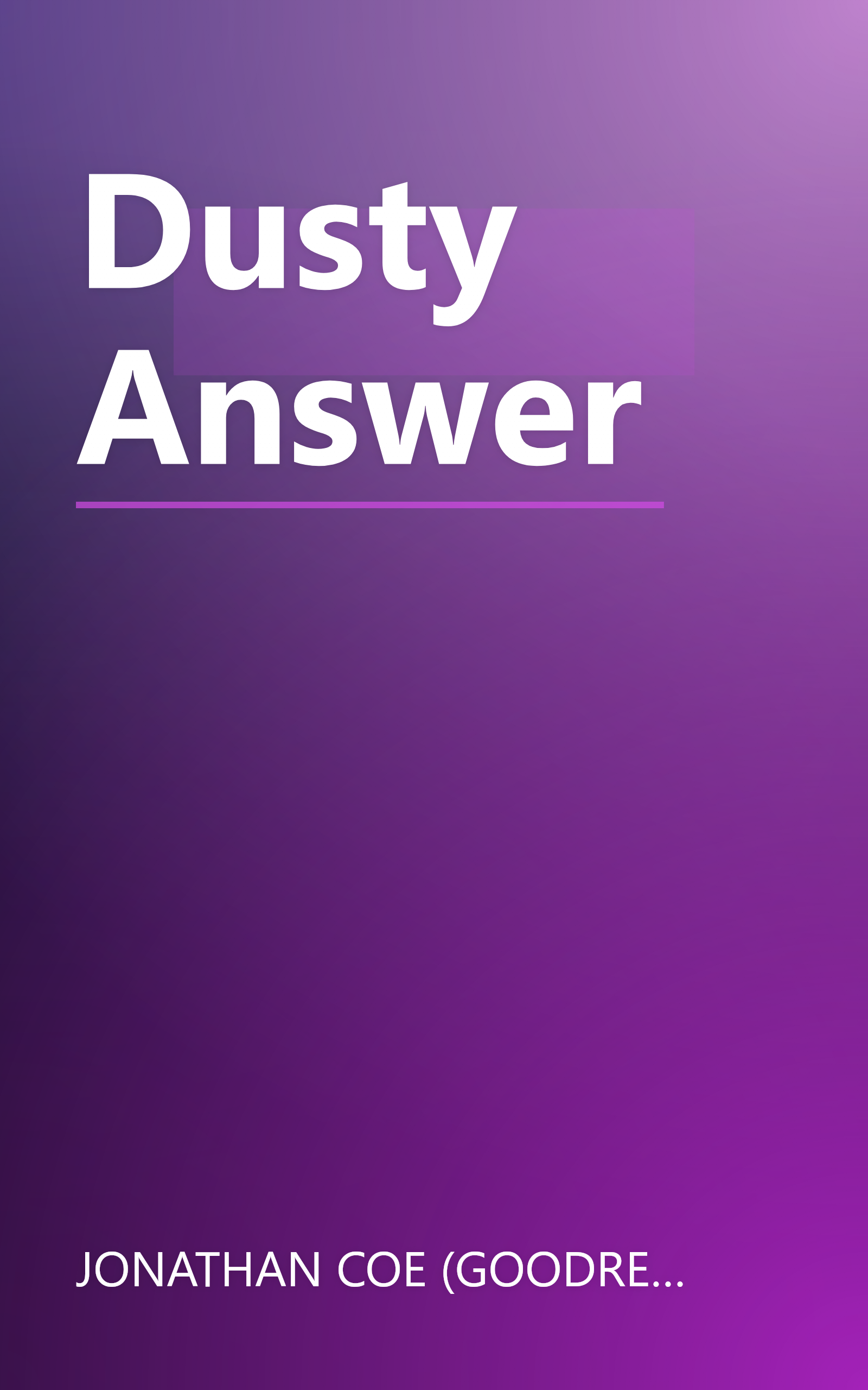 Dusty Answer book cover