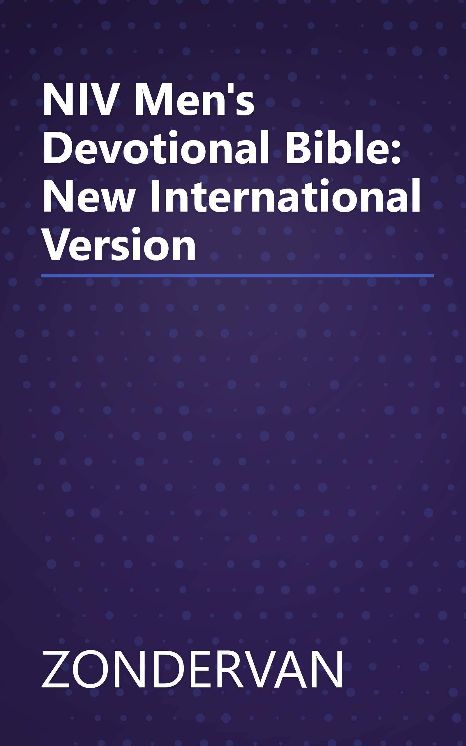 NIV Men's Devotional Bible: New International Version book cover