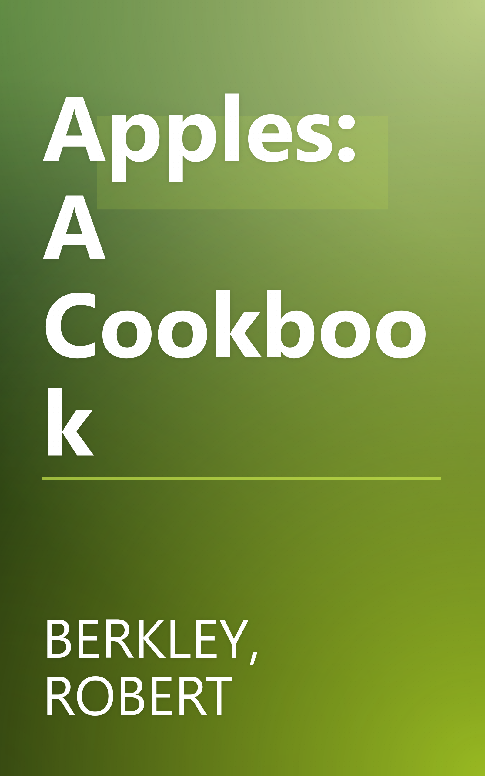 Apples: A Cookbook book cover