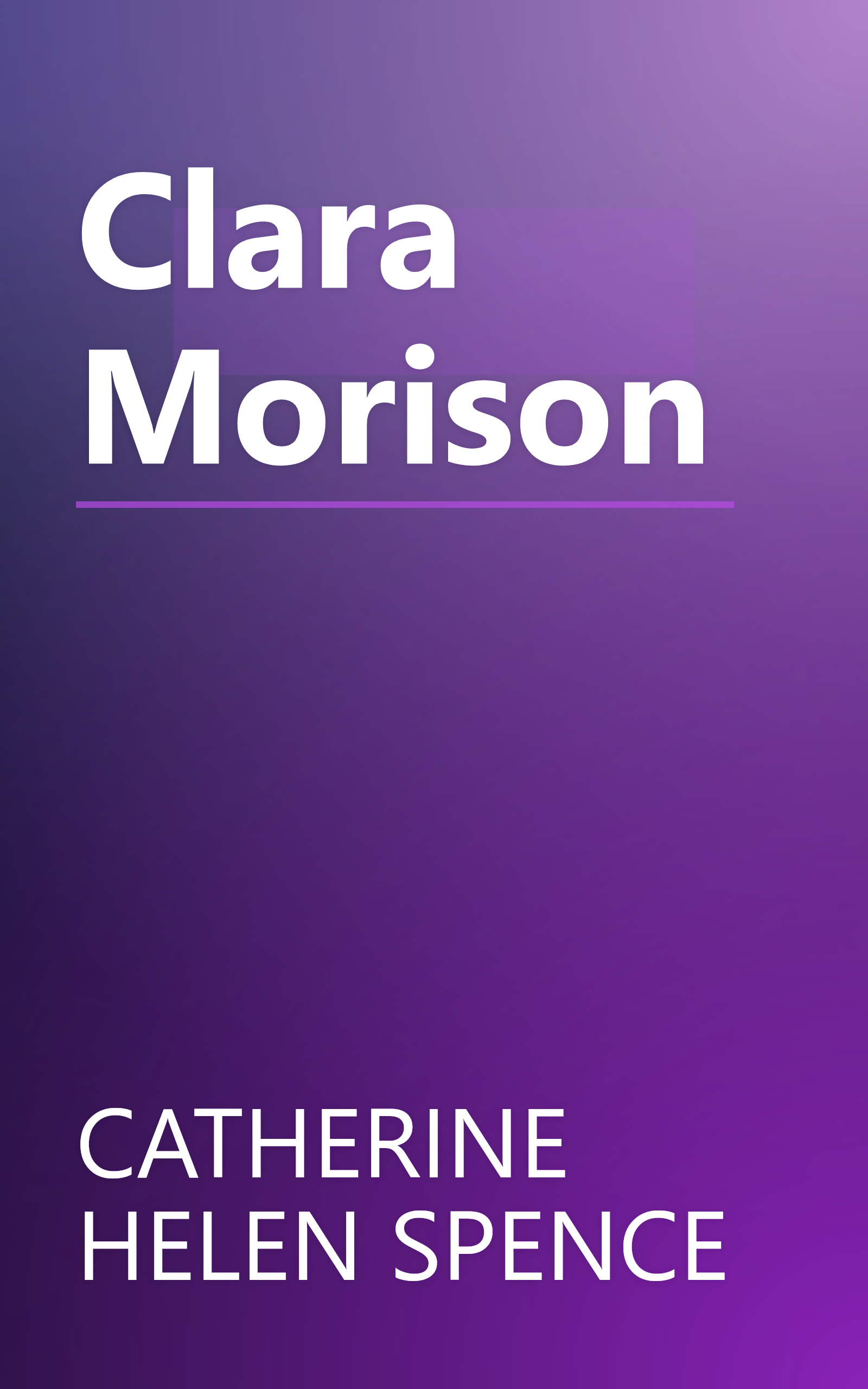Clara Morison book cover