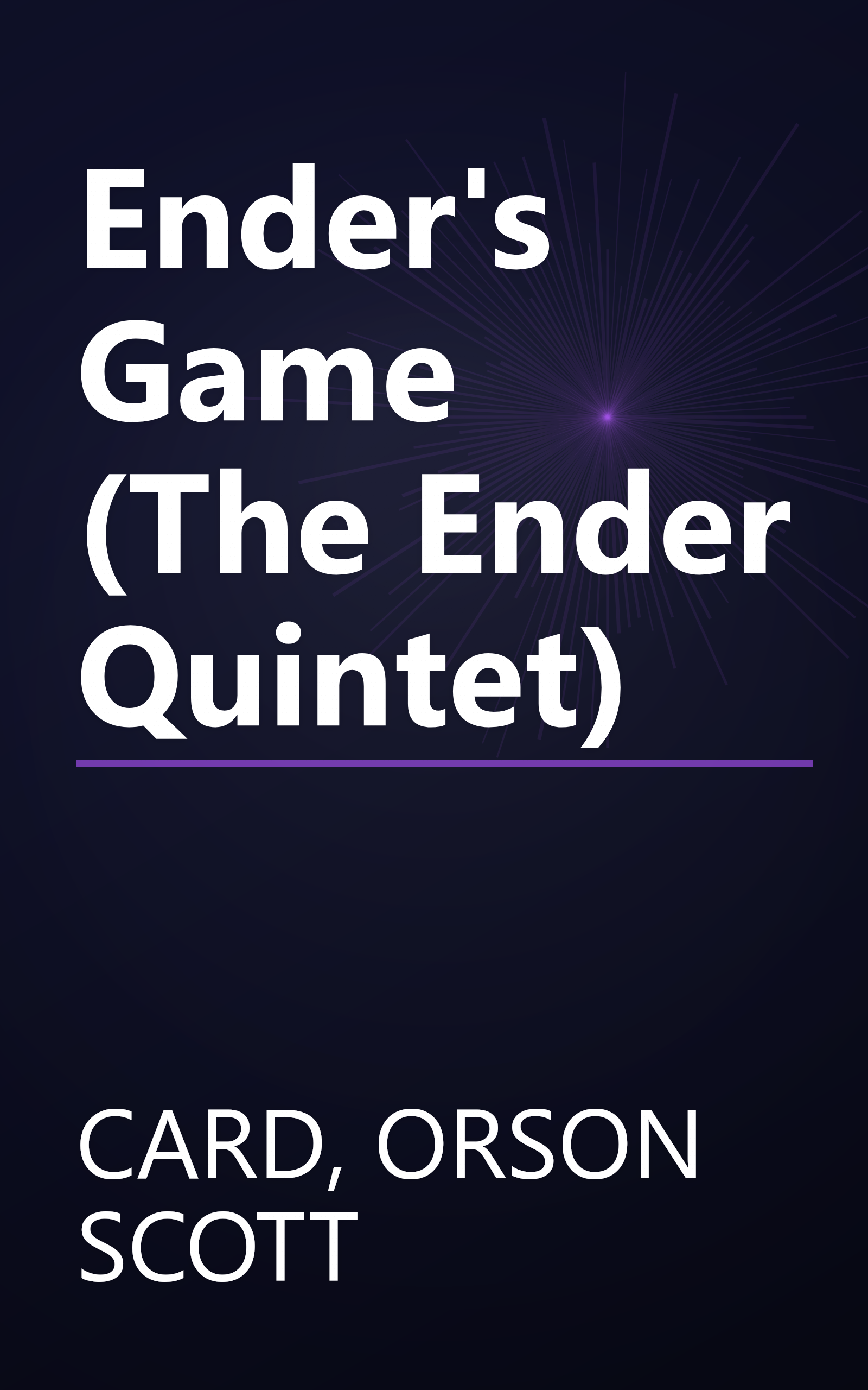 Ender's Game (The Ender Quintet) book cover