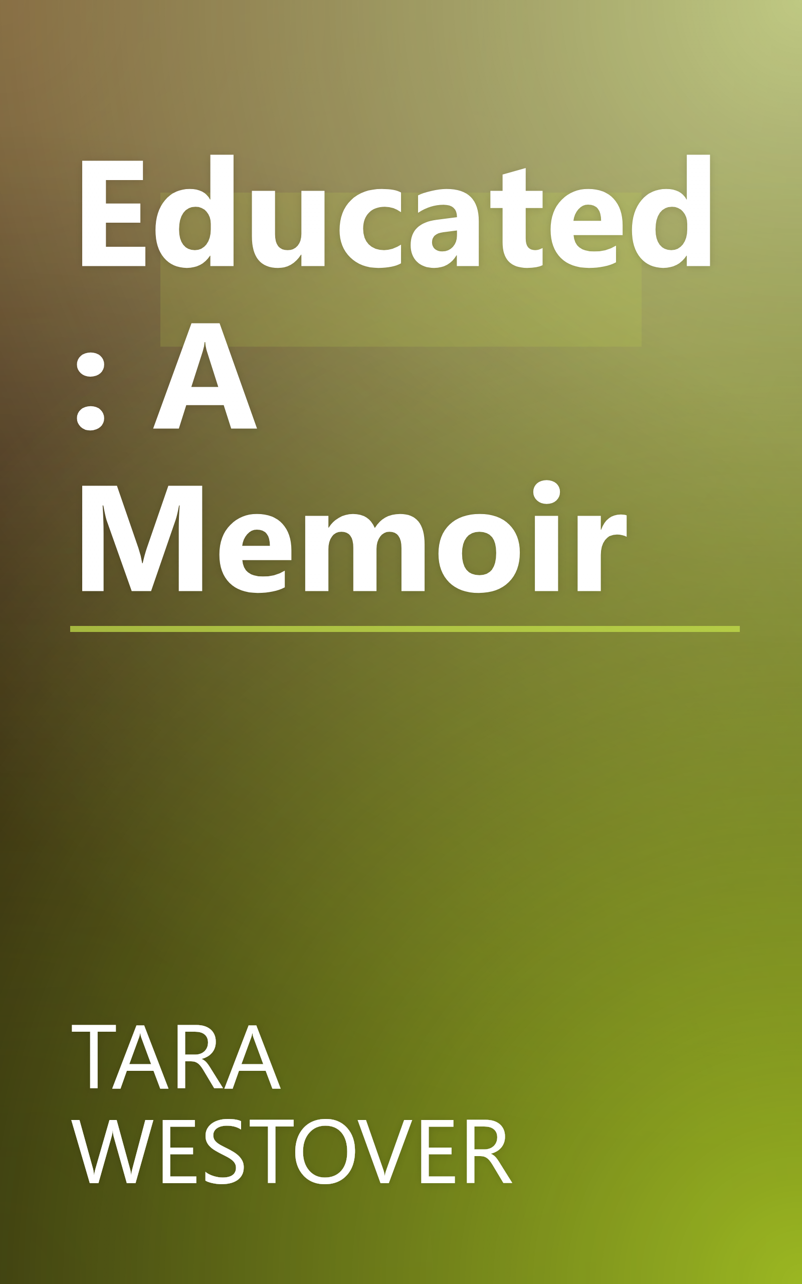 Educated: A Memoir book cover