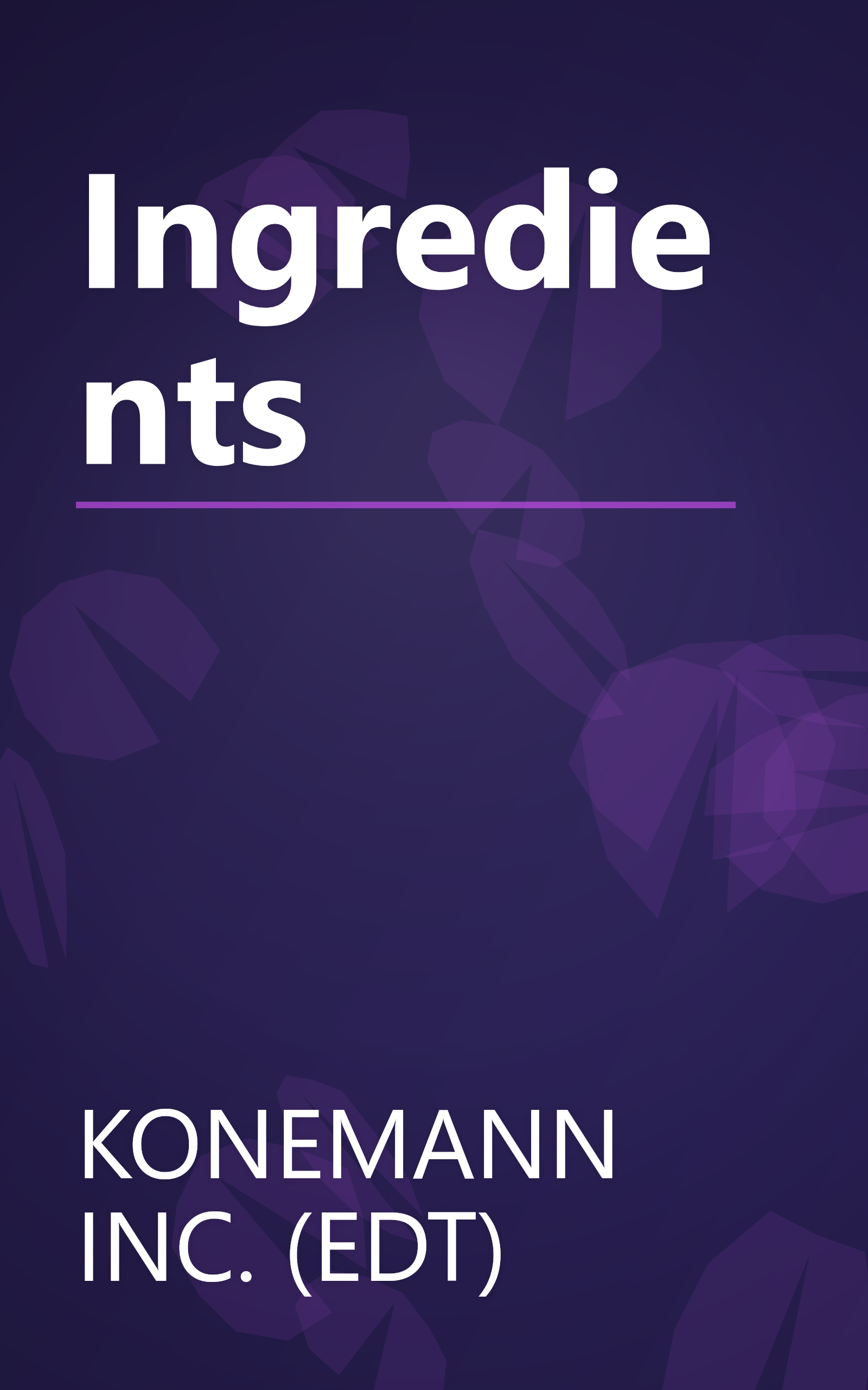 Ingredients book cover