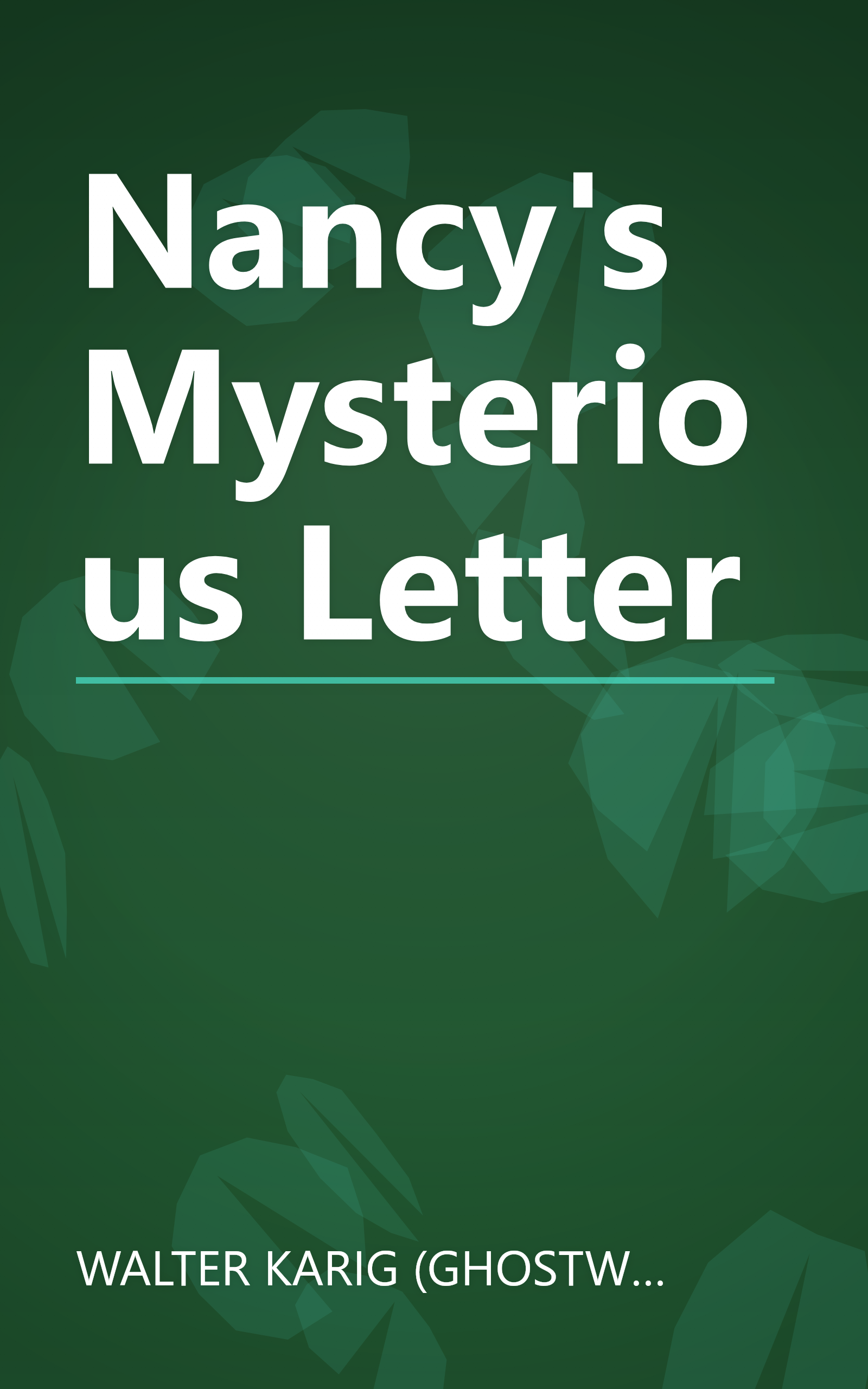Nancy's Mysterious Letter book cover
