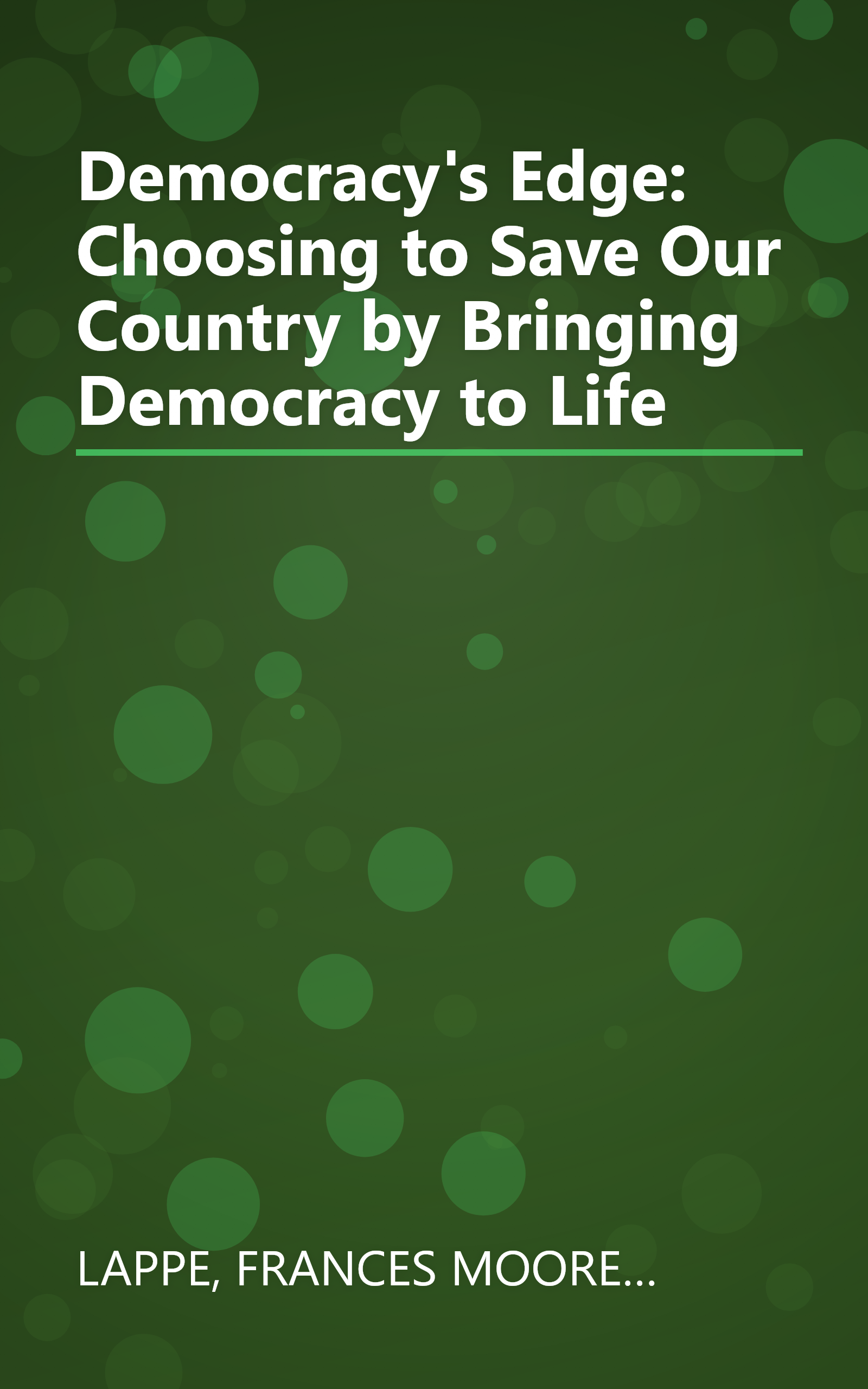 Democracy's Edge: Choosing to Save Our Country by Bringing Democracy to Life book cover