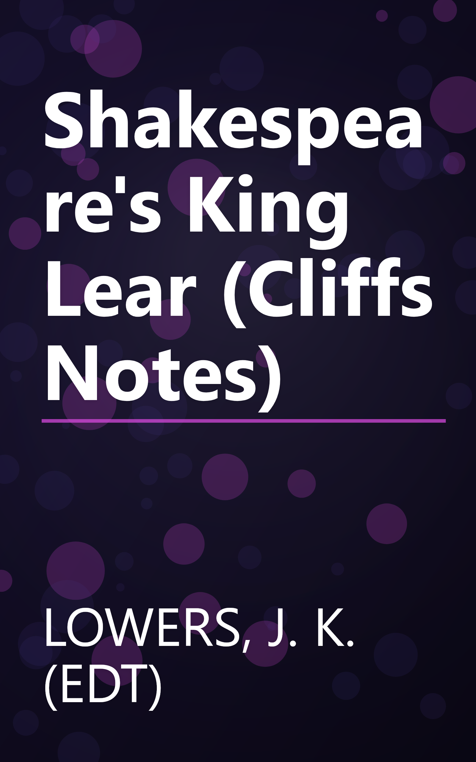 Shakespeare's King Lear (Cliffs Notes) book cover