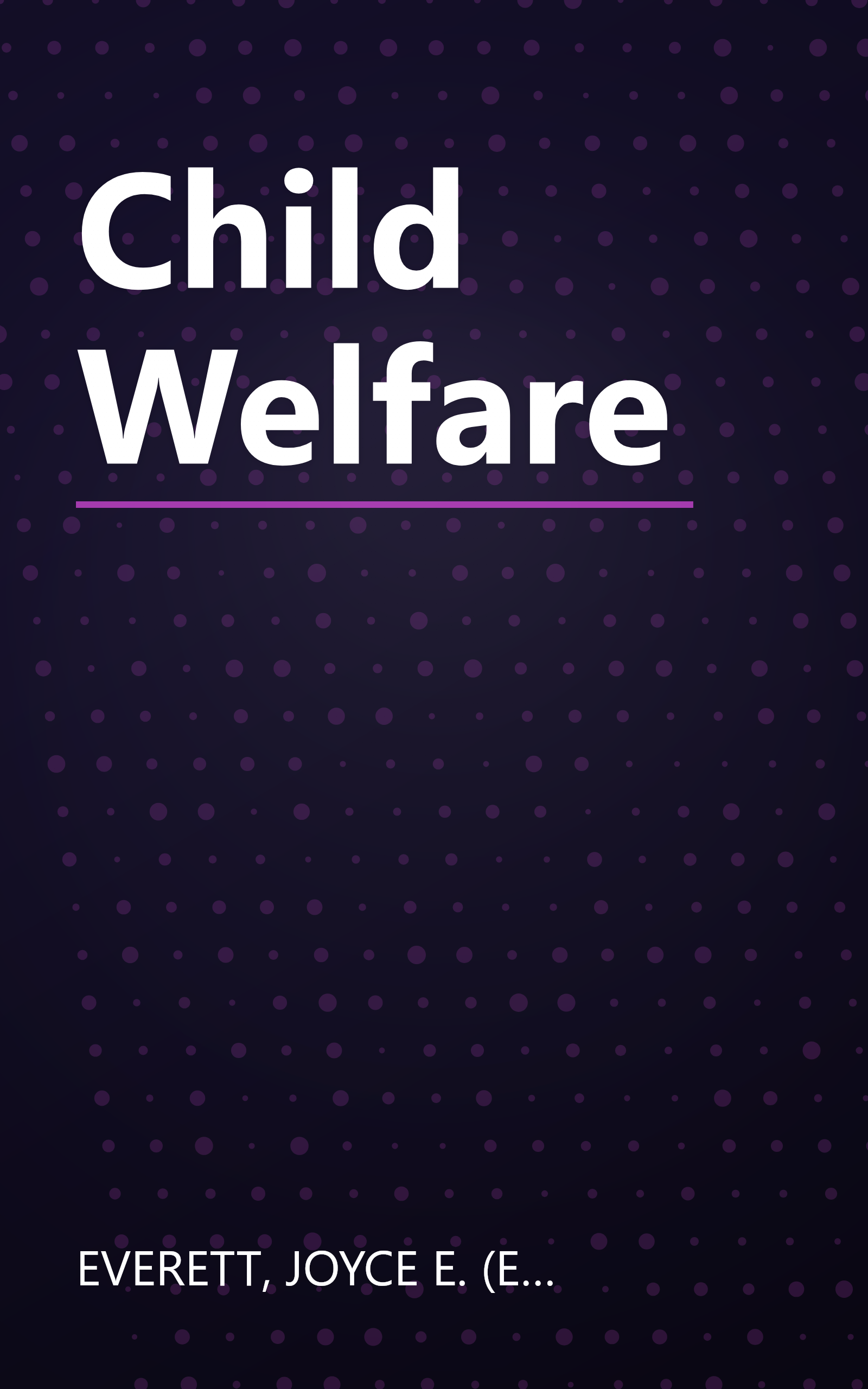 Child Welfare book cover