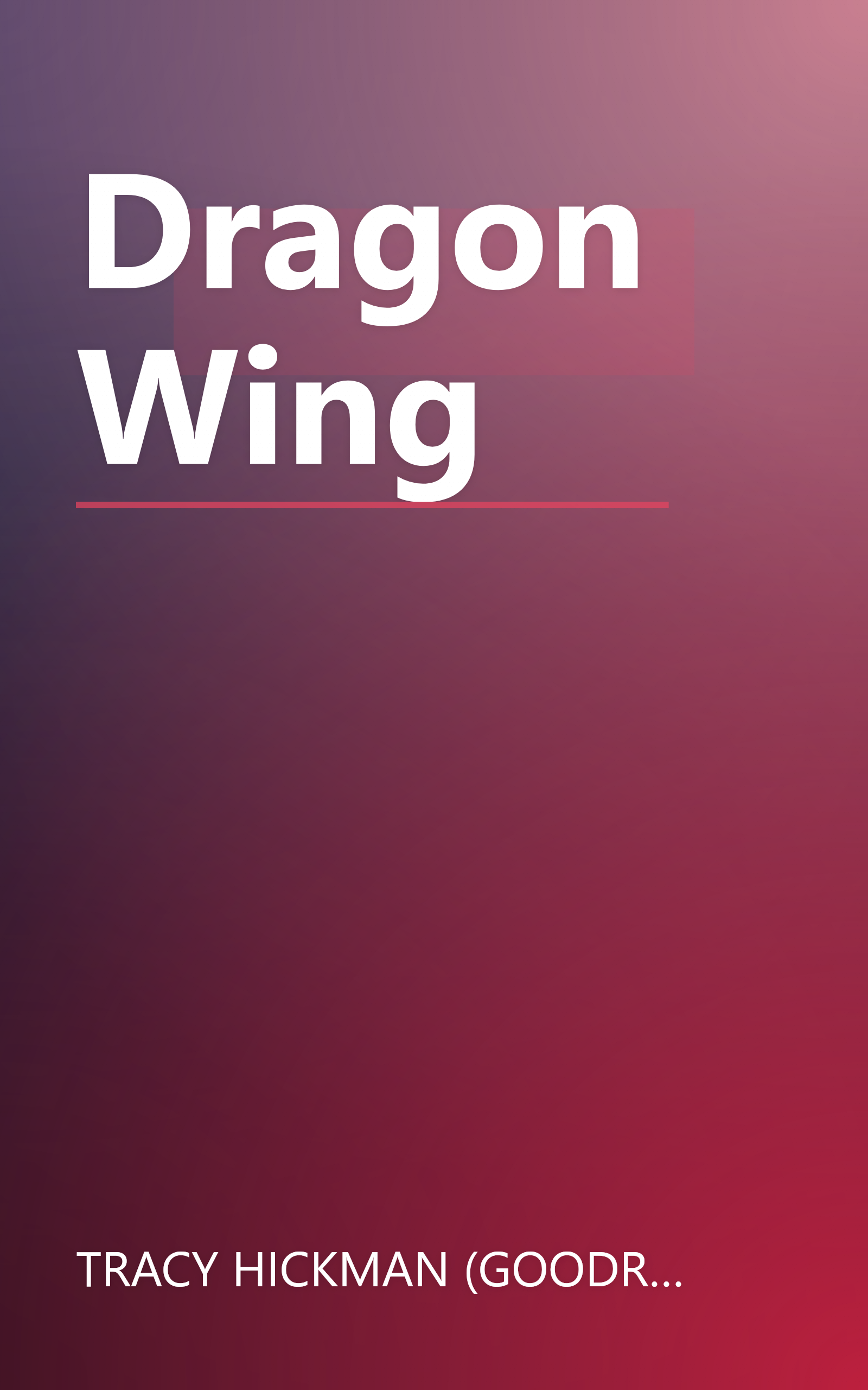 Dragon Wing book cover