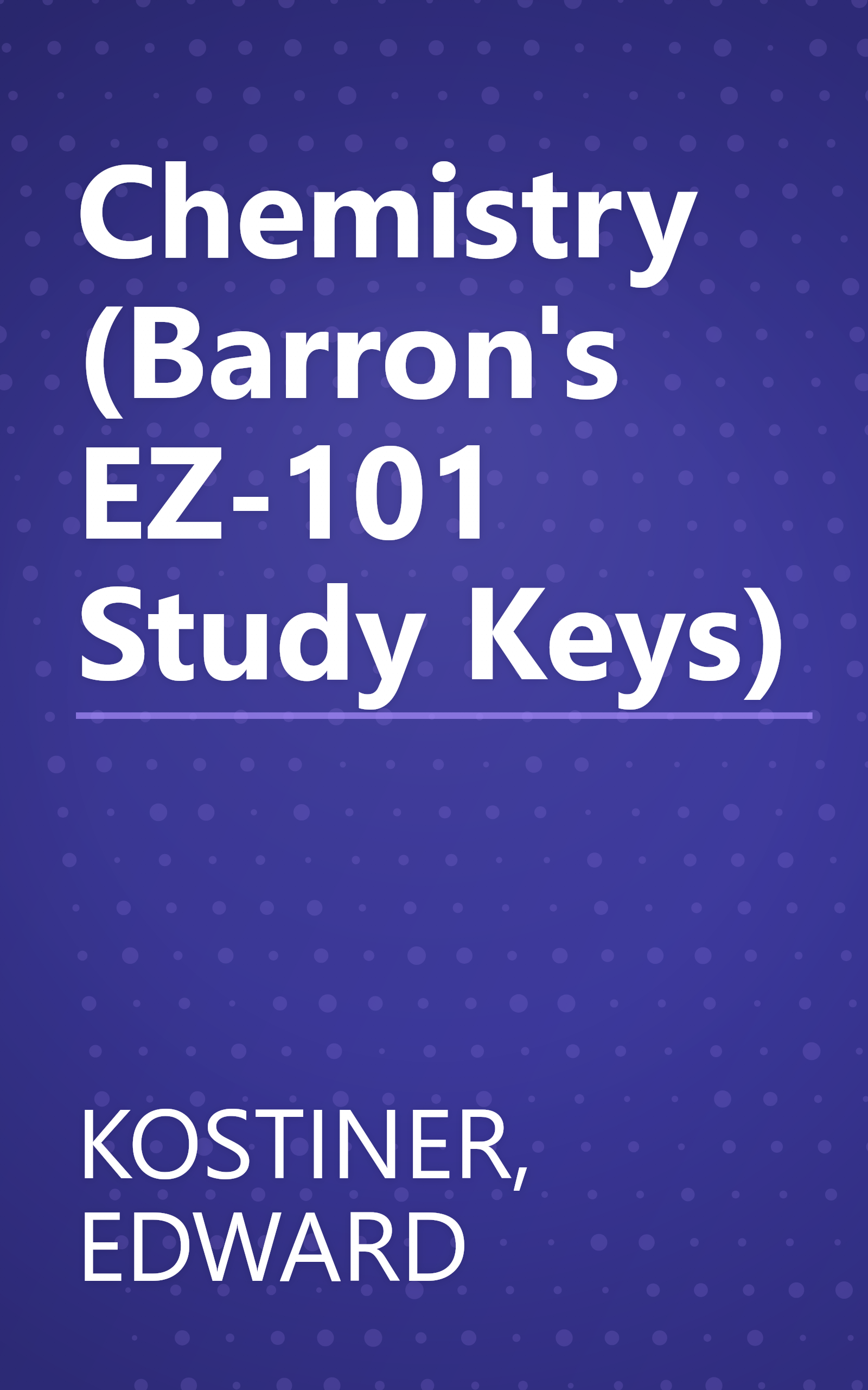 Chemistry (Barron's EZ-101 Study Keys) book cover