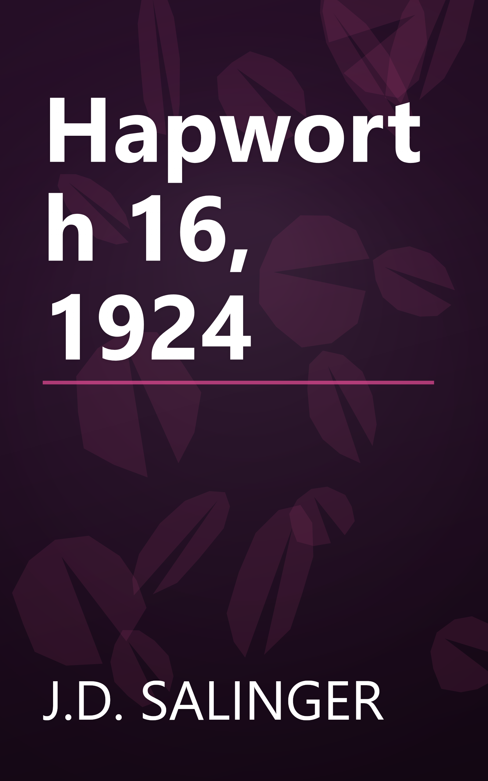 Hapworth 16, 1924 book cover