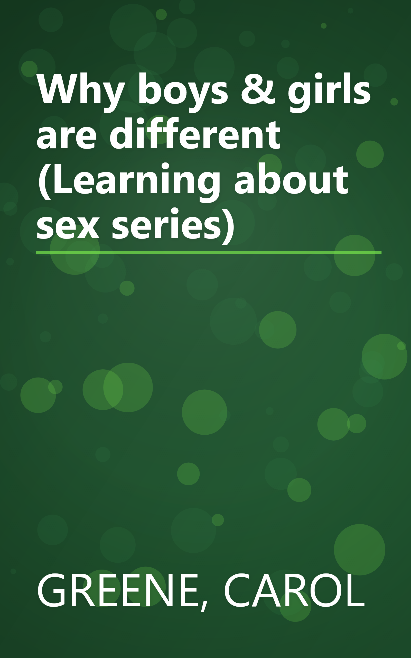 Why boys & girls are different (Learning about sex series) book cover