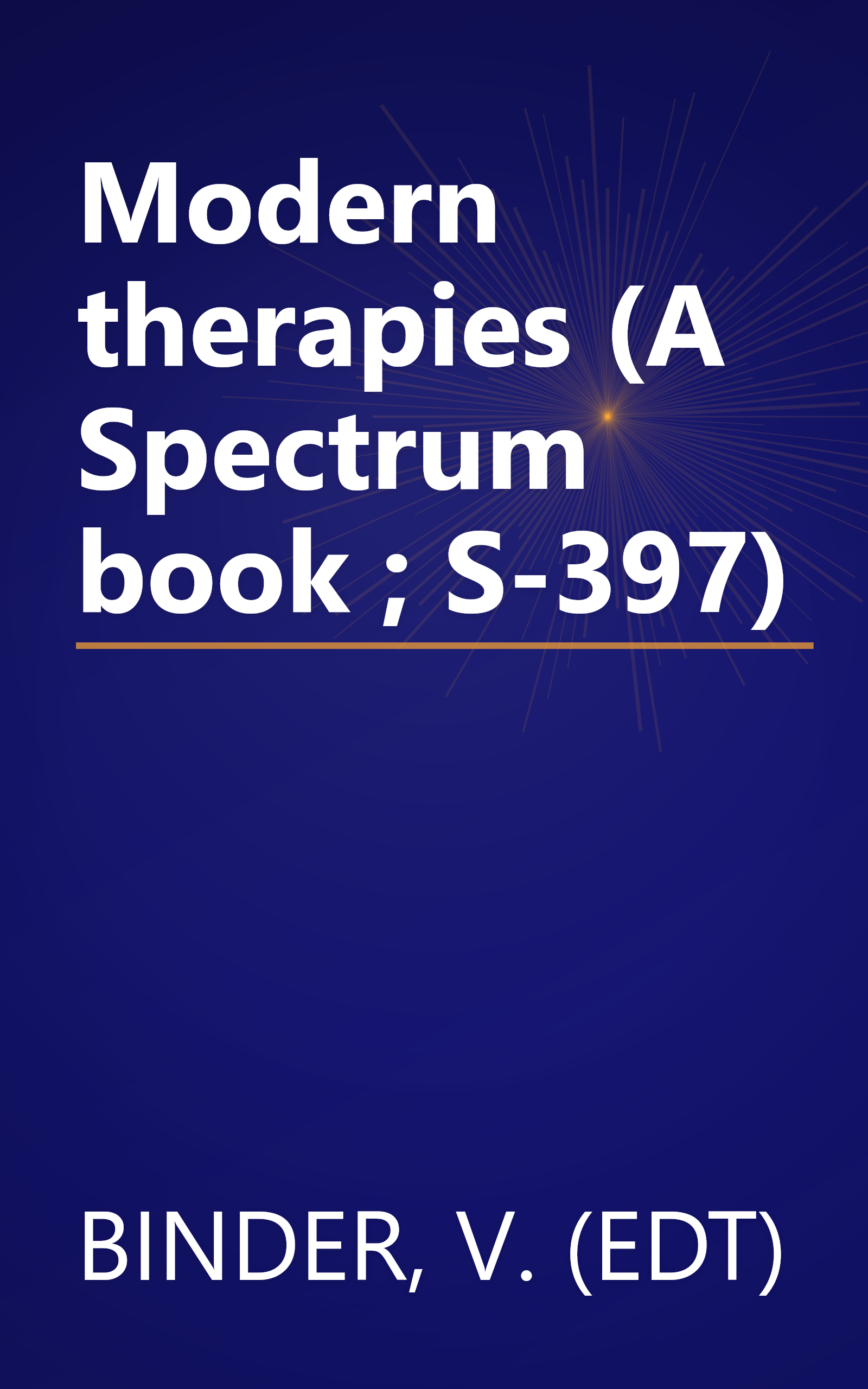 Modern therapies (A Spectrum book ; S-397) book cover