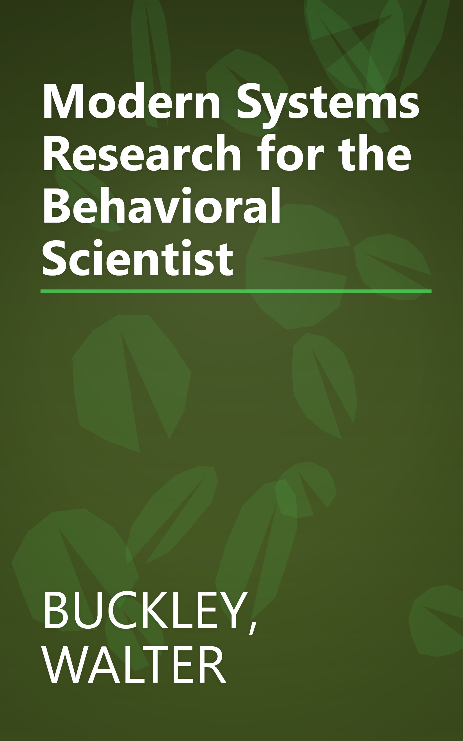 Modern Systems Research for the Behavioral Scientist book cover