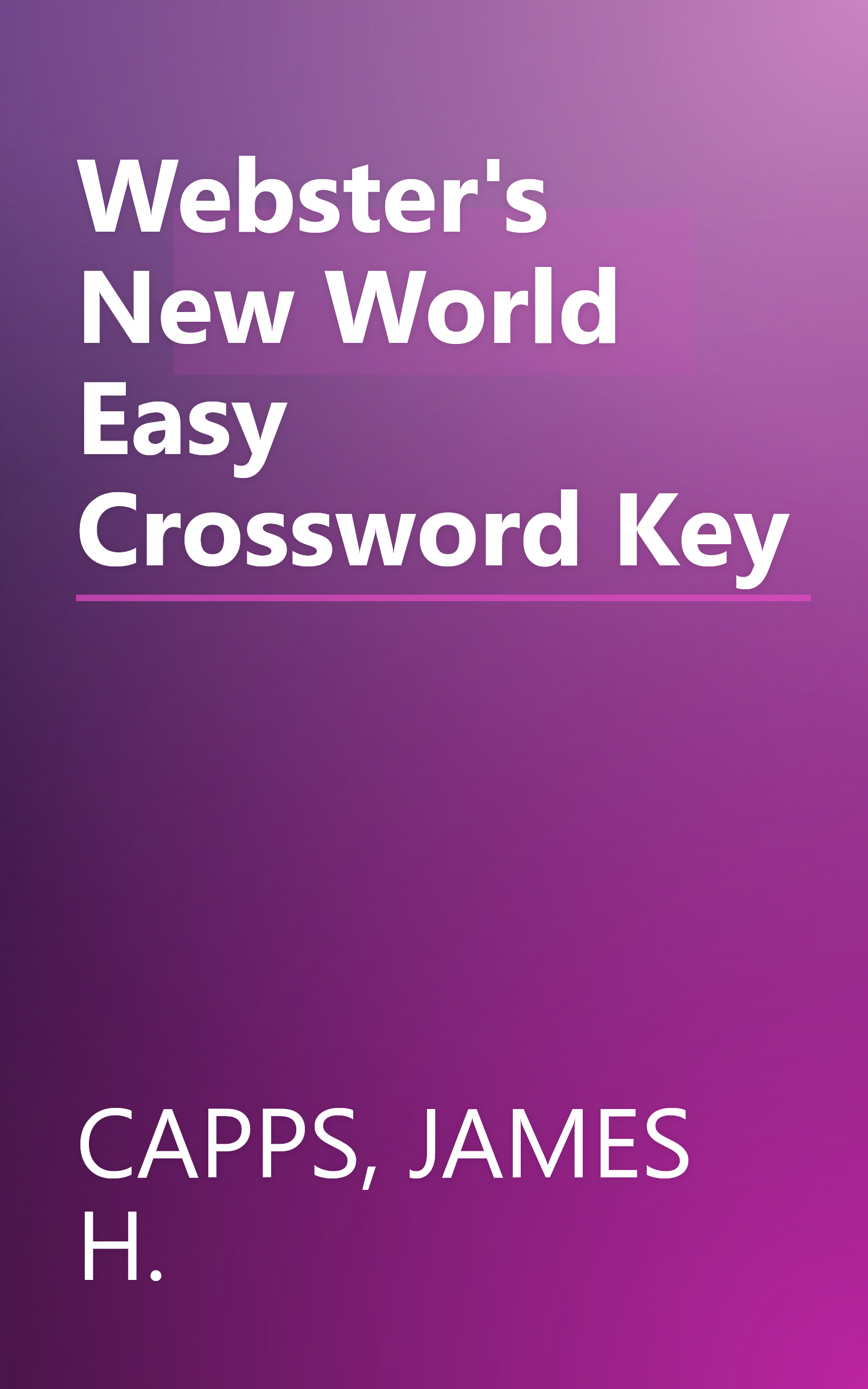 Webster's New World Easy Crossword Key book cover