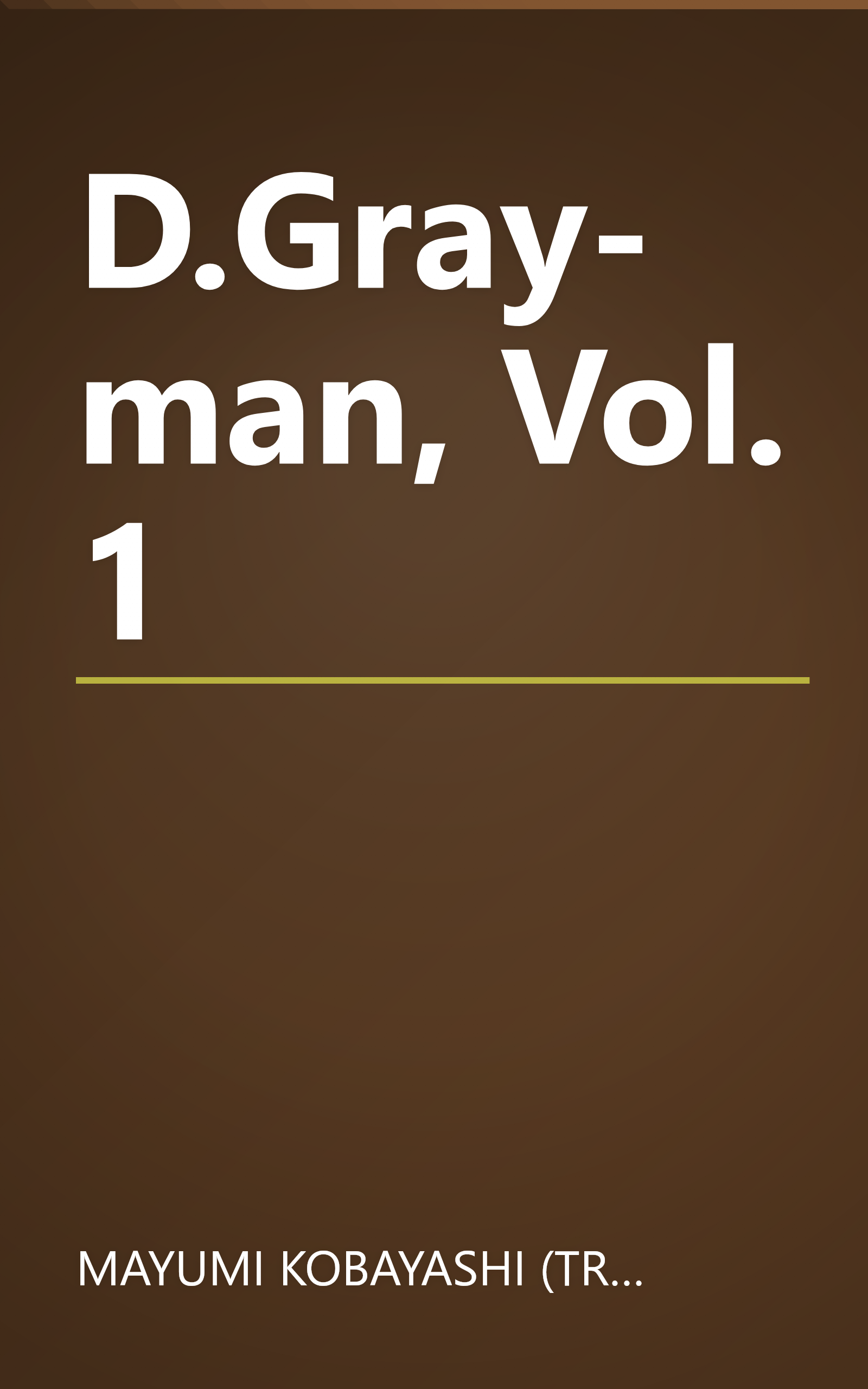 D.Gray-man, Vol. 1 book cover