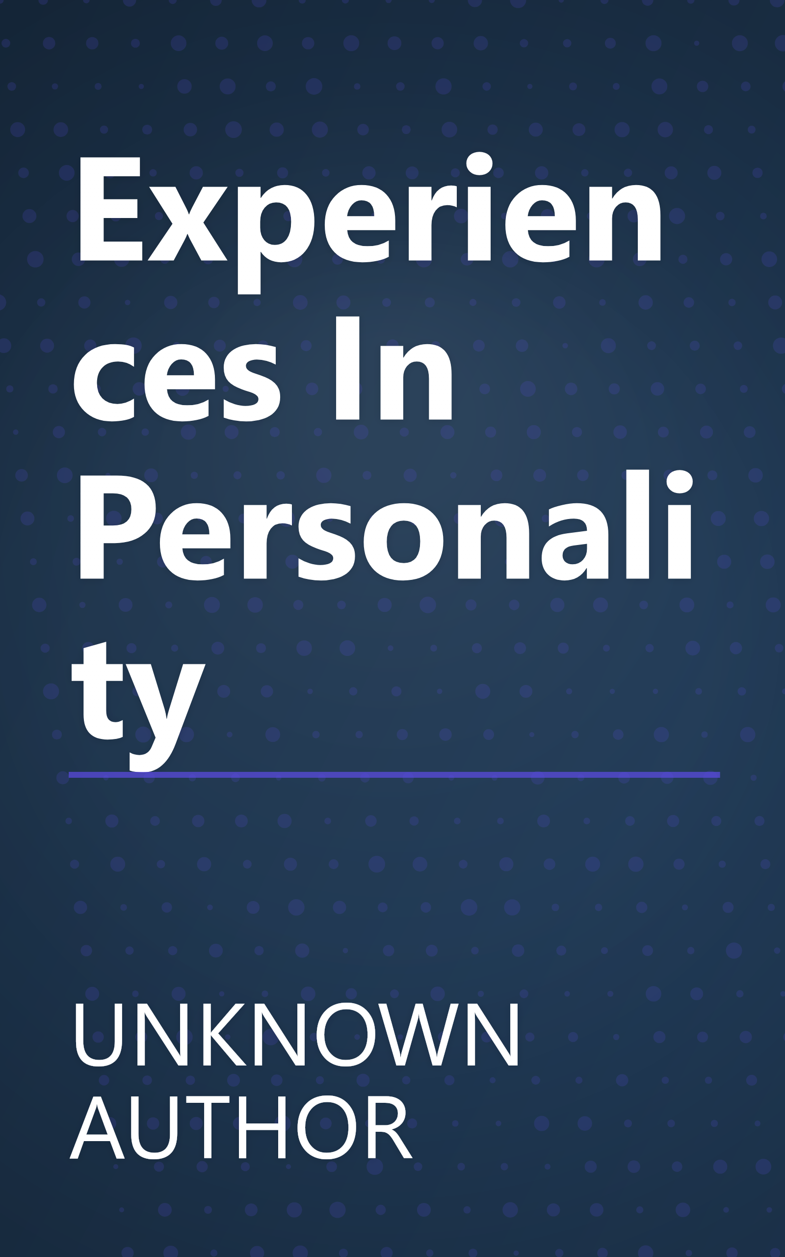 Experiences In Personality book cover