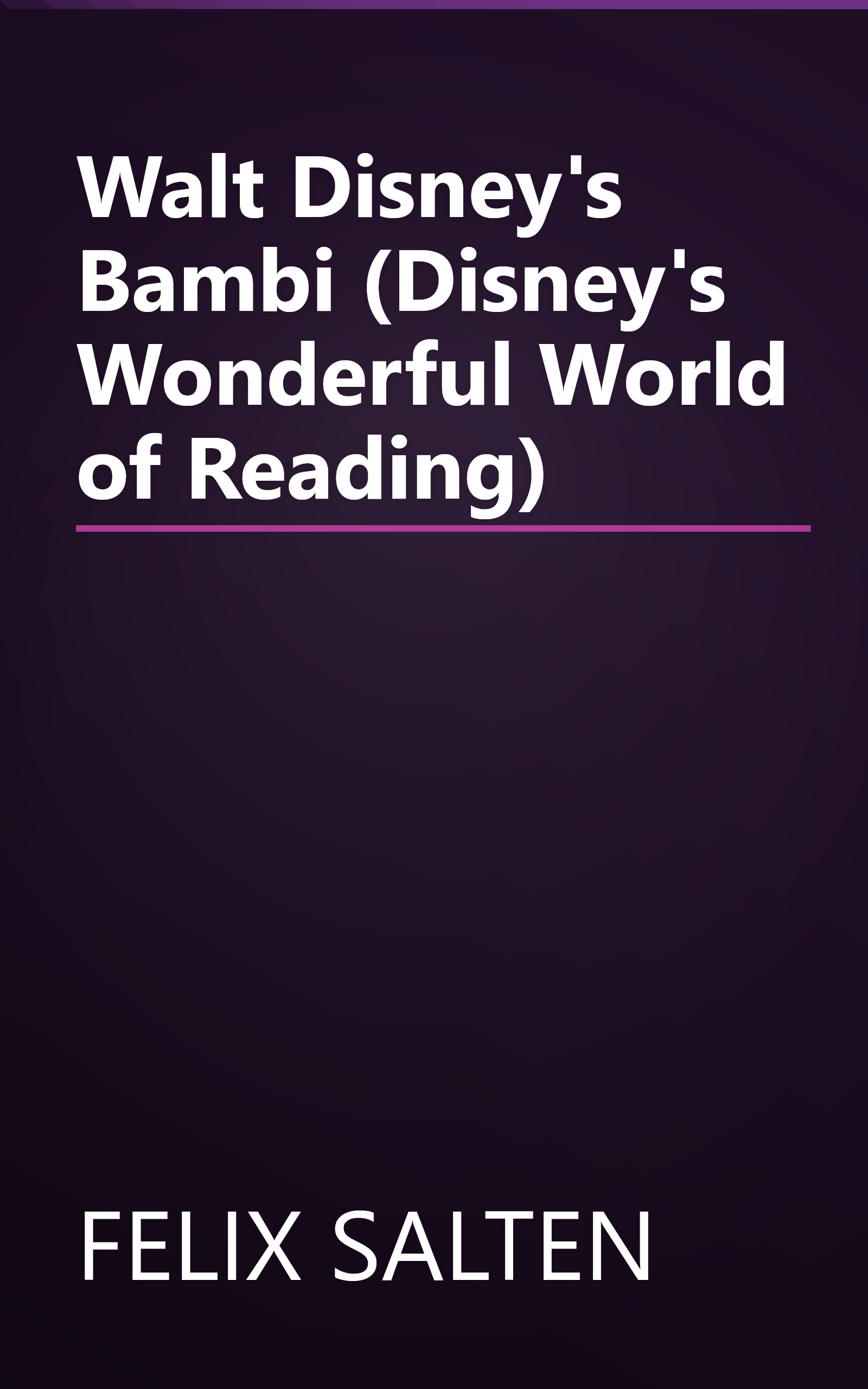 Walt Disney's Bambi (Disney's Wonderful World of Reading) book cover