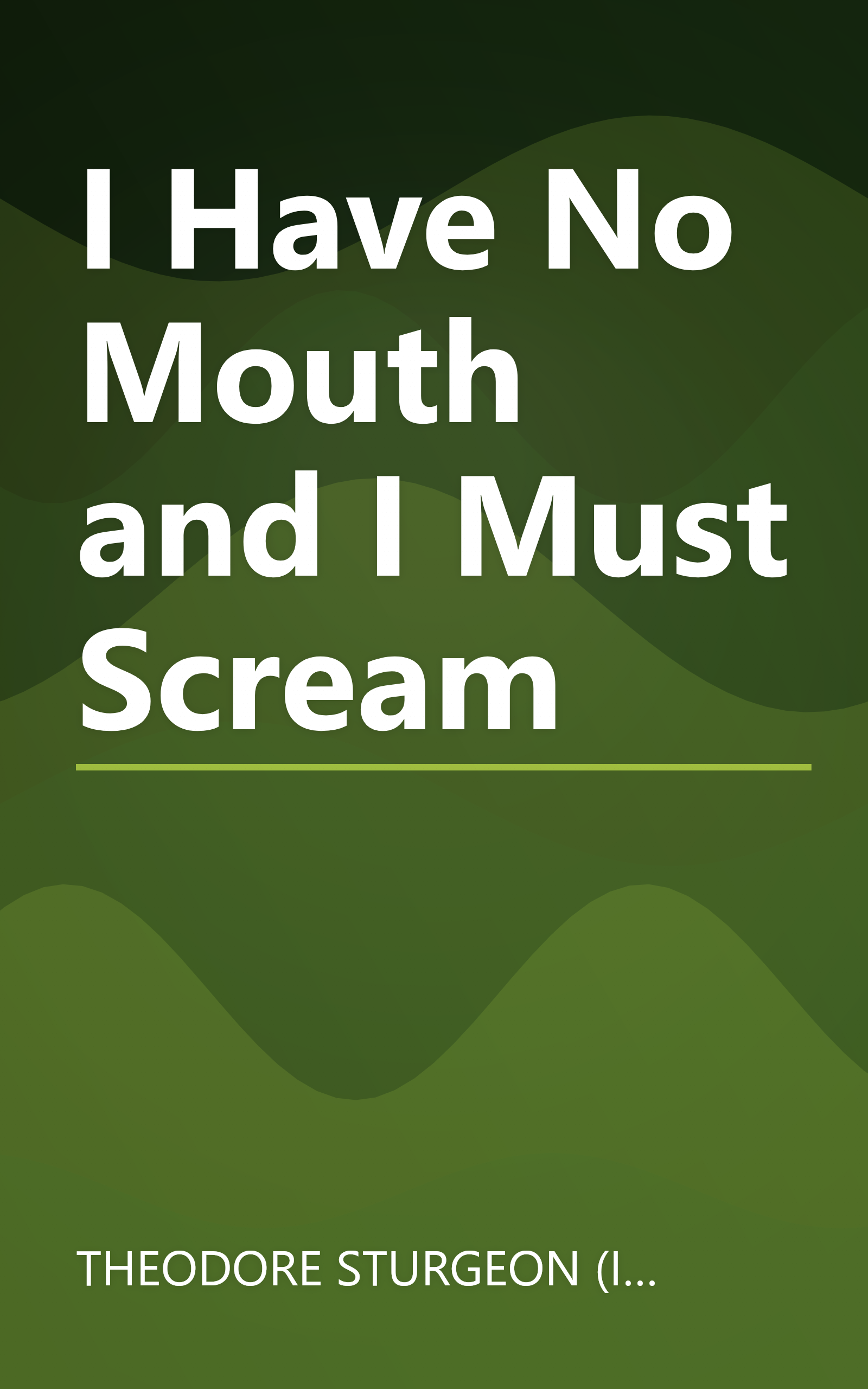 I Have No Mouth and I Must Scream book cover