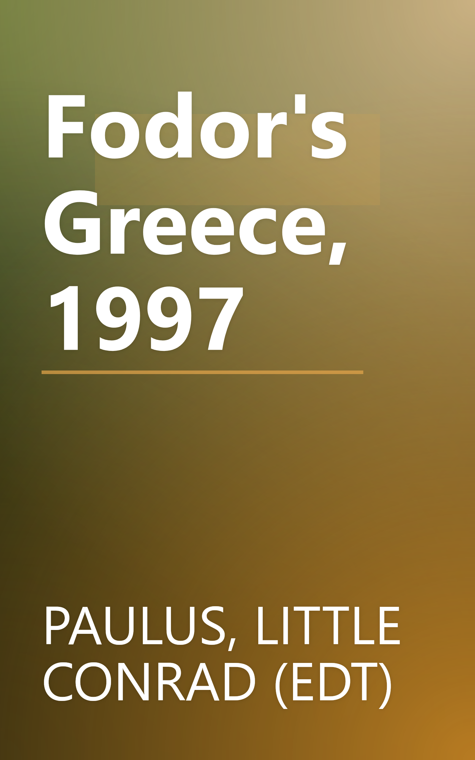 Fodor's Greece, 1997 book cover