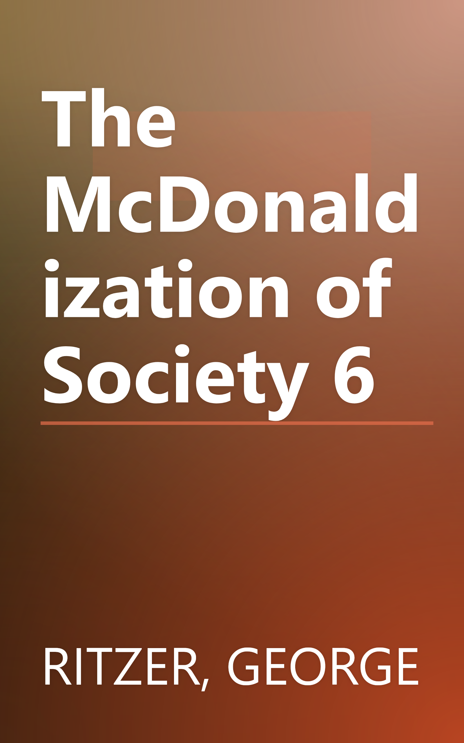 The McDonaldization of Society 6 book cover